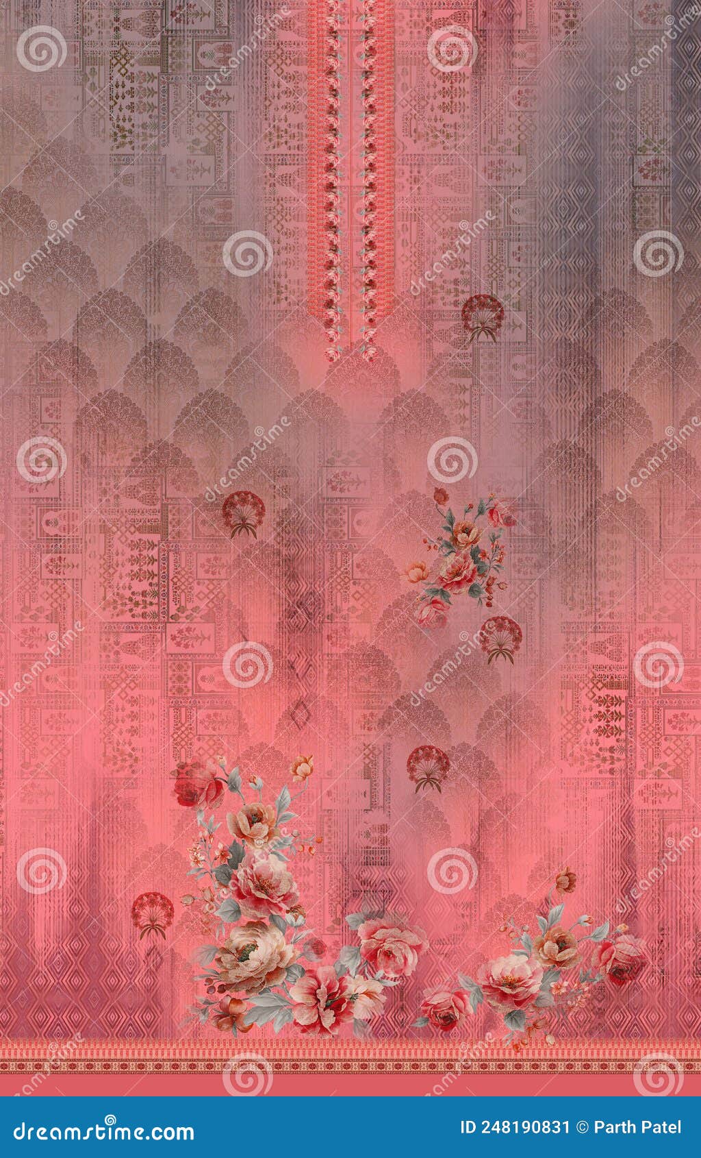 Colorful Digital Textile, Ready To Print Design for Digital Fabric ...