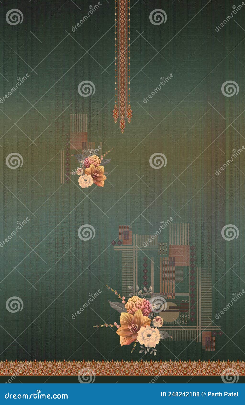 Colorful Digital Textile Ready To Print Design for Digital Fabric ...