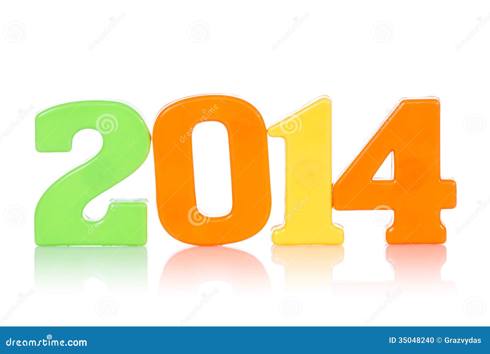 Colorful Digits Shows Year 2014 Stock Photo - Image of characters ...