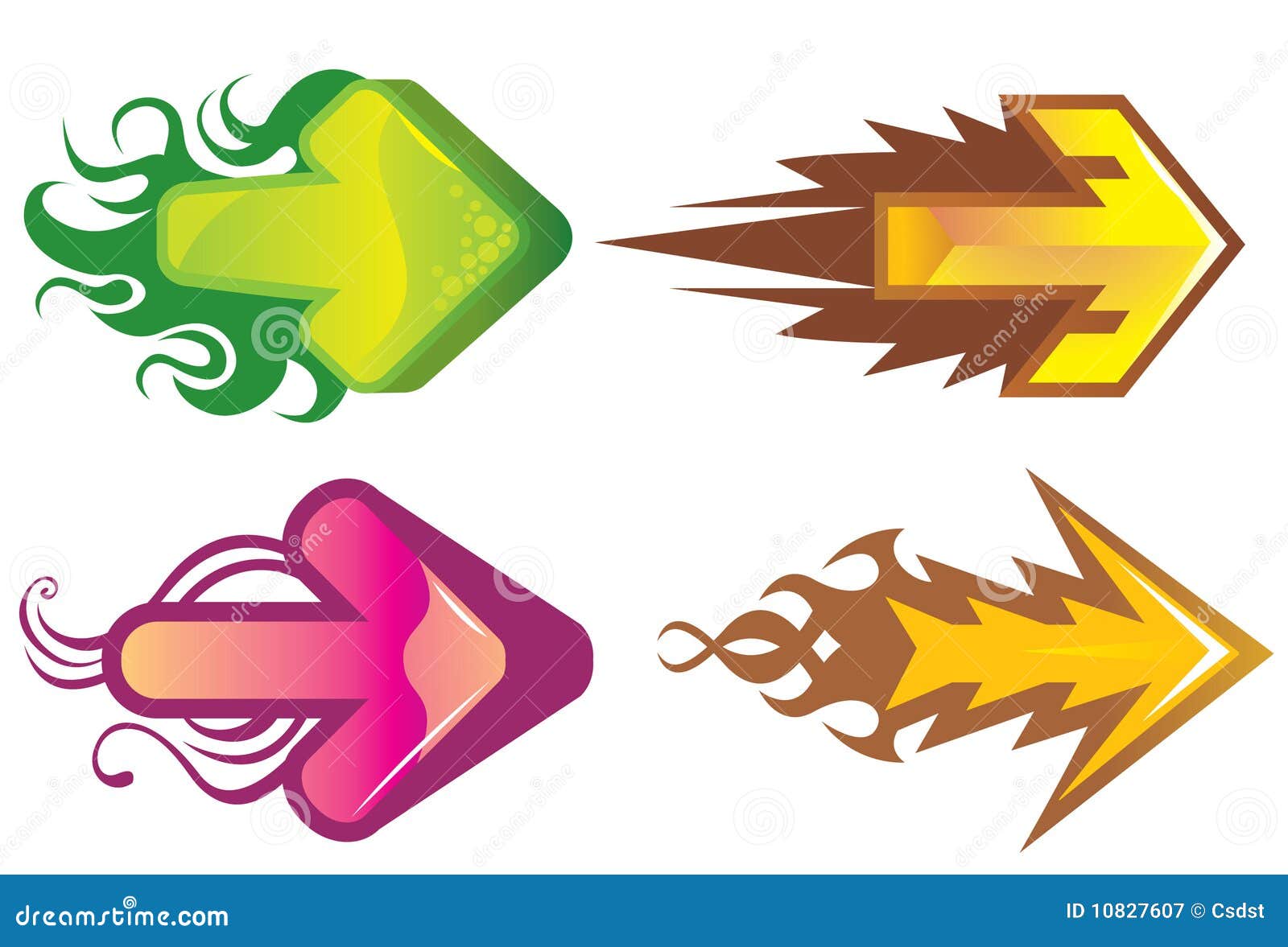 Directional Arrows Yellow Signs 01 Vector Illustration | CartoonDealer ...