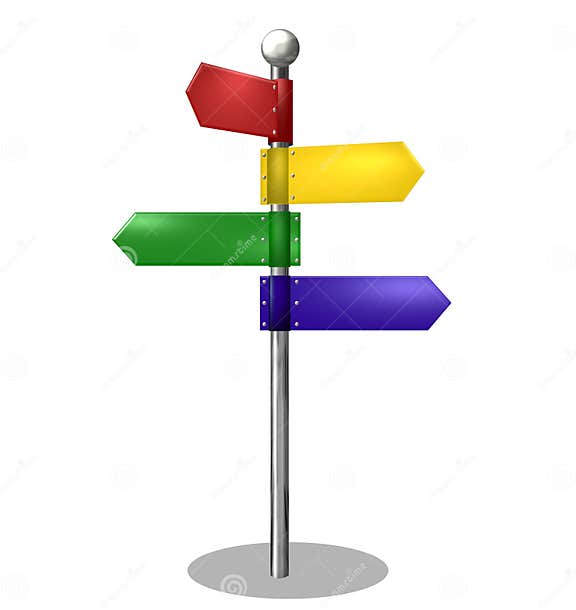 Colorful directional sign stock illustration. Illustration of direction ...