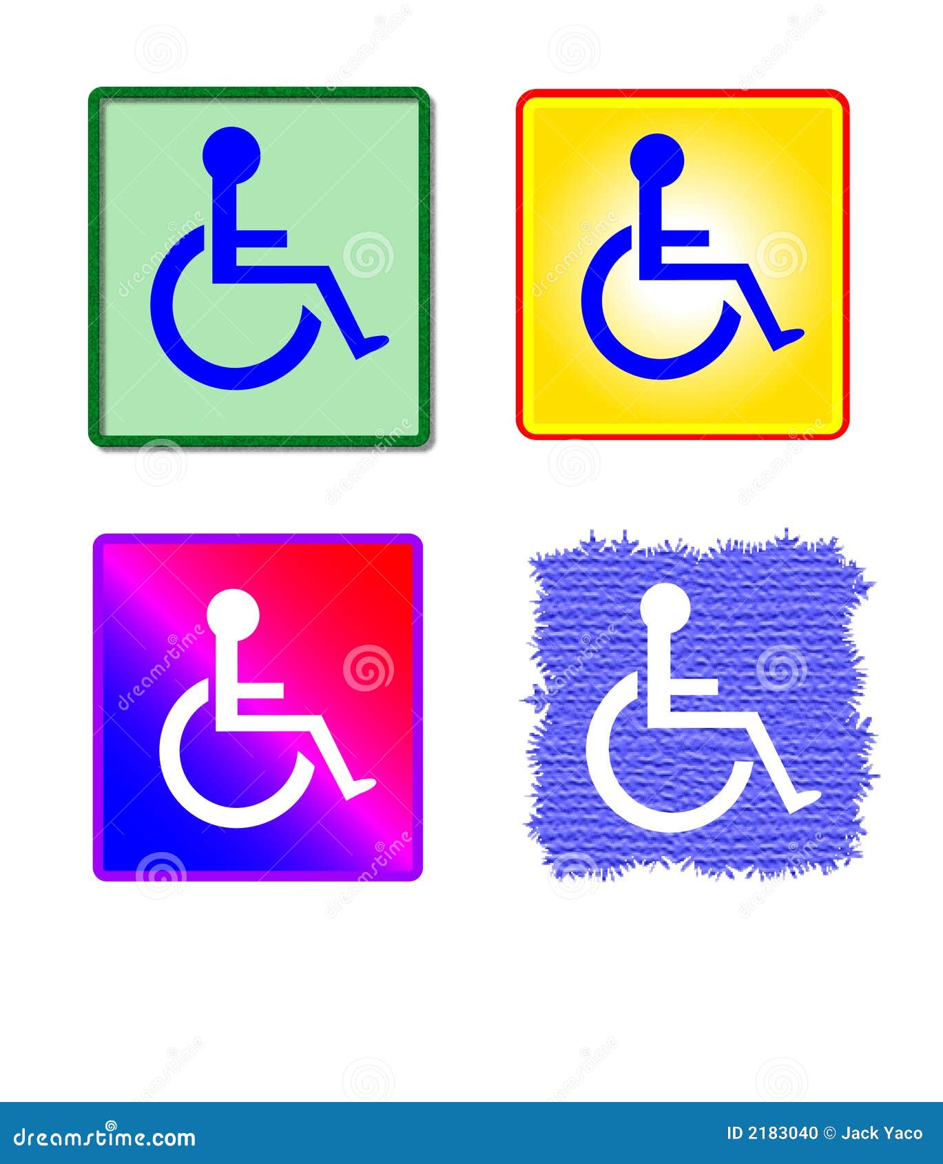 Colorful Disabled Sign Collection Stock Vector - Illustration of ...