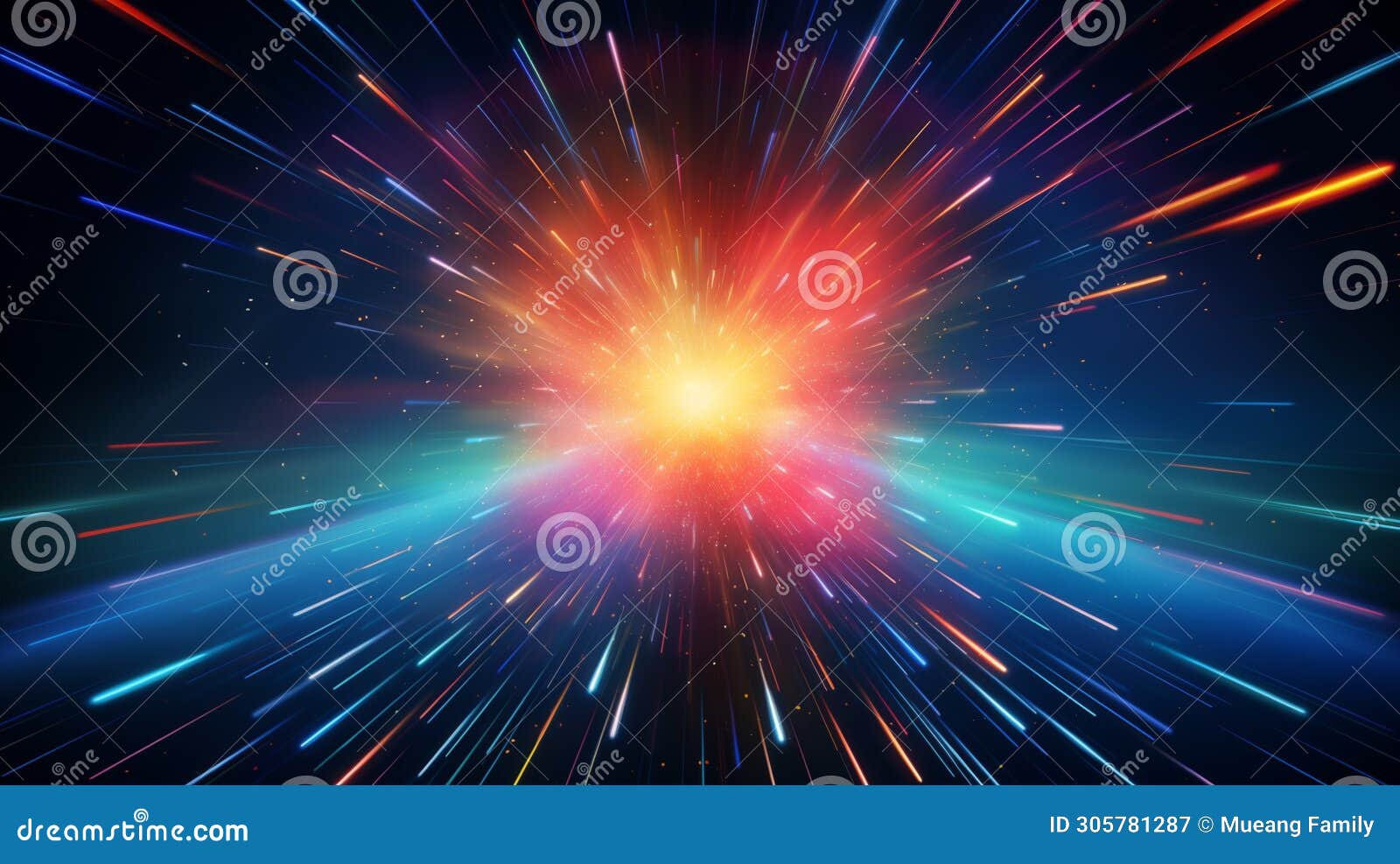 A Colorful Disco Light Explosion with Spiral Light Beam Generative Ai ...