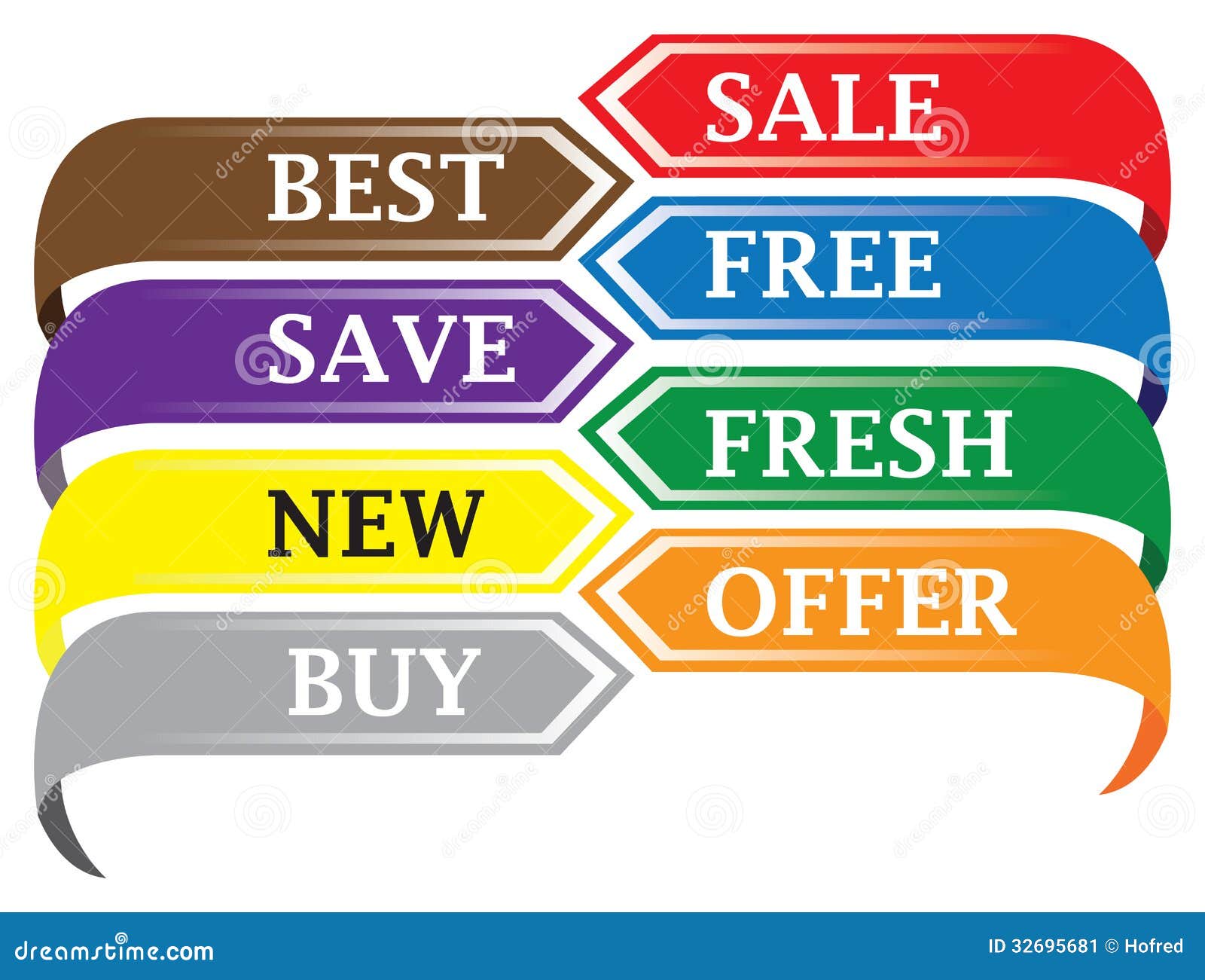 Colorful discount labels stock vector. Illustration of label - 32695681
