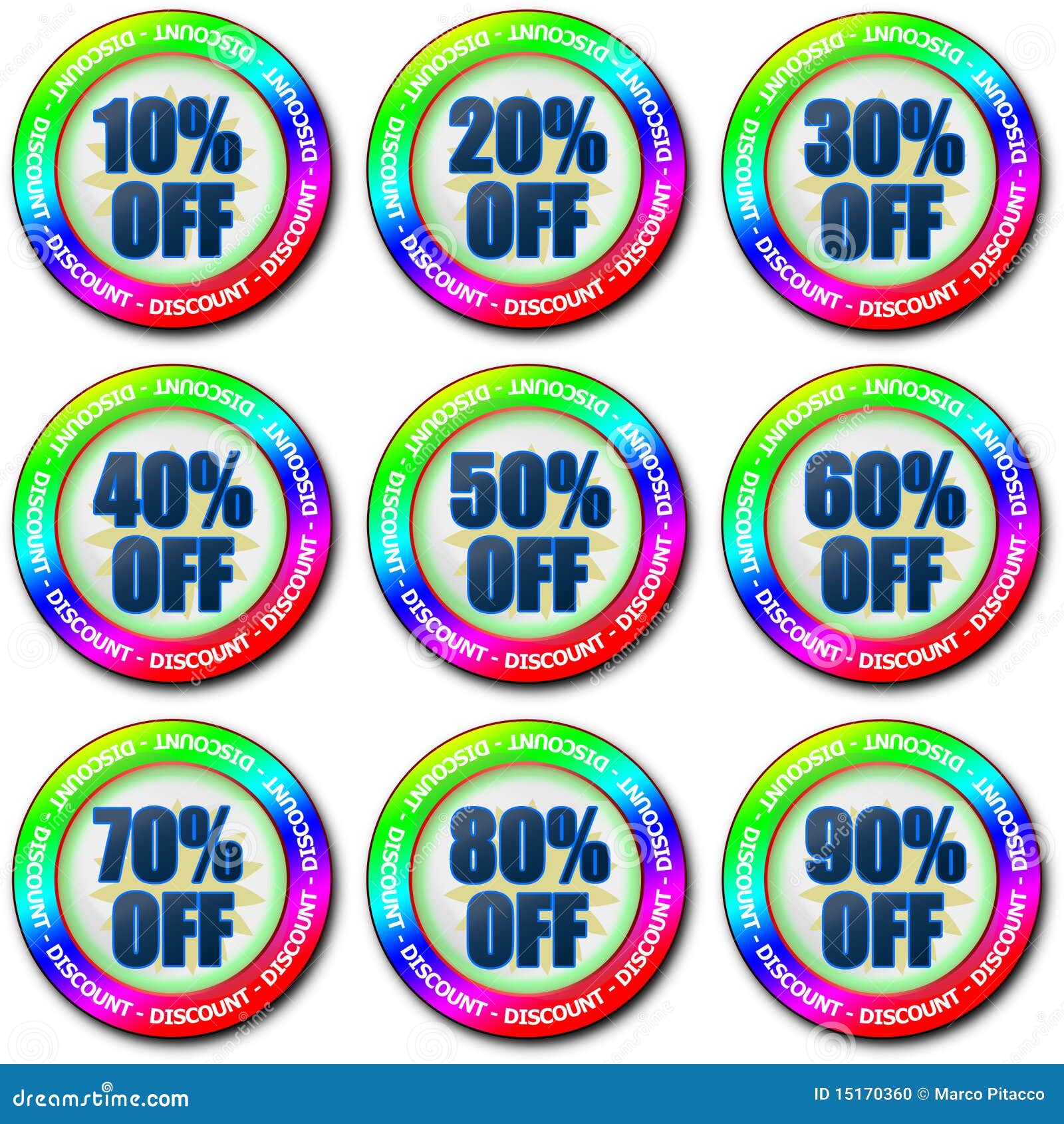 Colorful discount set stock illustration. Illustration of shop - 15170360