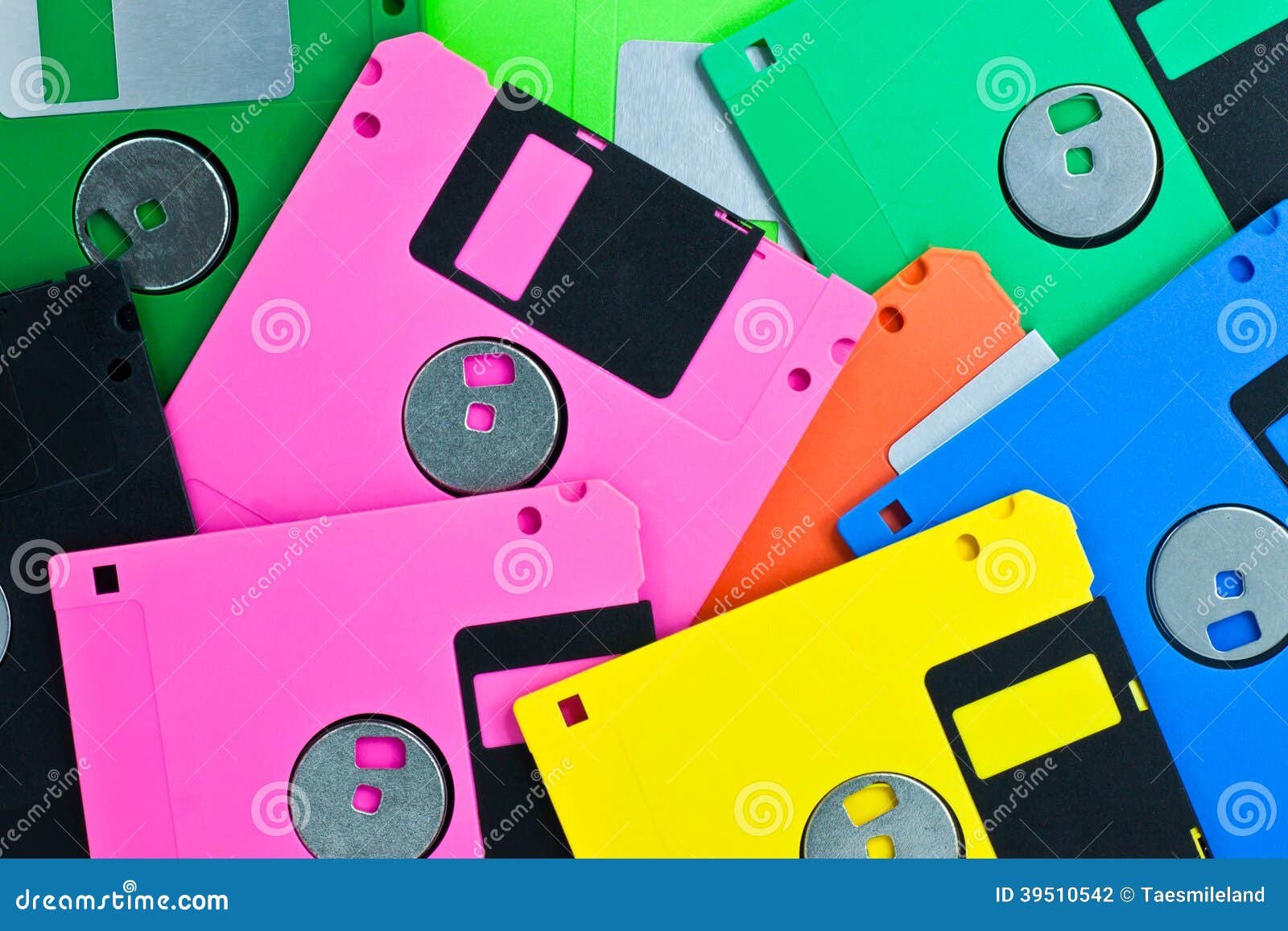 Colorful Diskettes stock photo. Image of green, information - 39510542