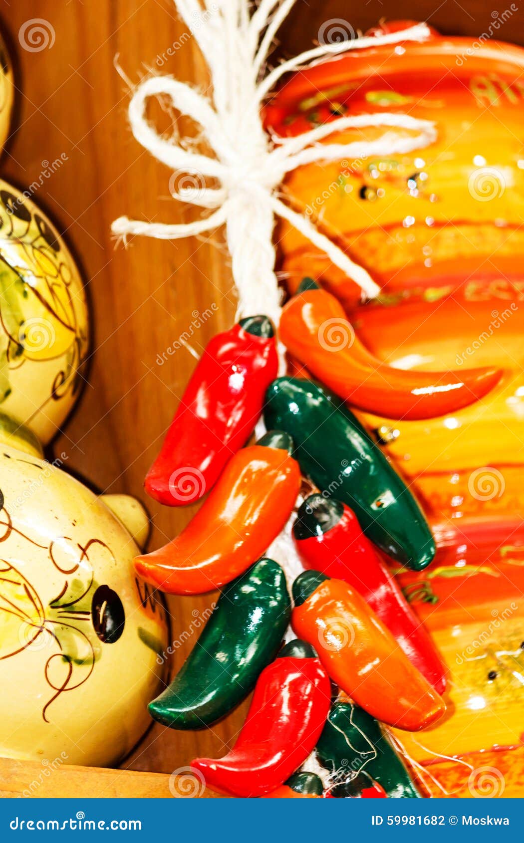 Colorful Display Ceramic Chili Stock Photo - Image of background, gift ...