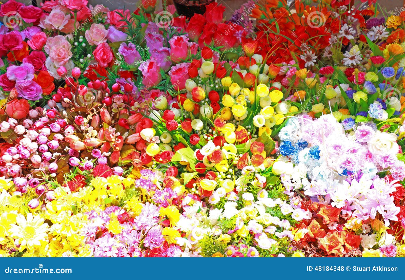 Colorful Display of Flowers Stock Photo - Image of marketplace, bunch ...
