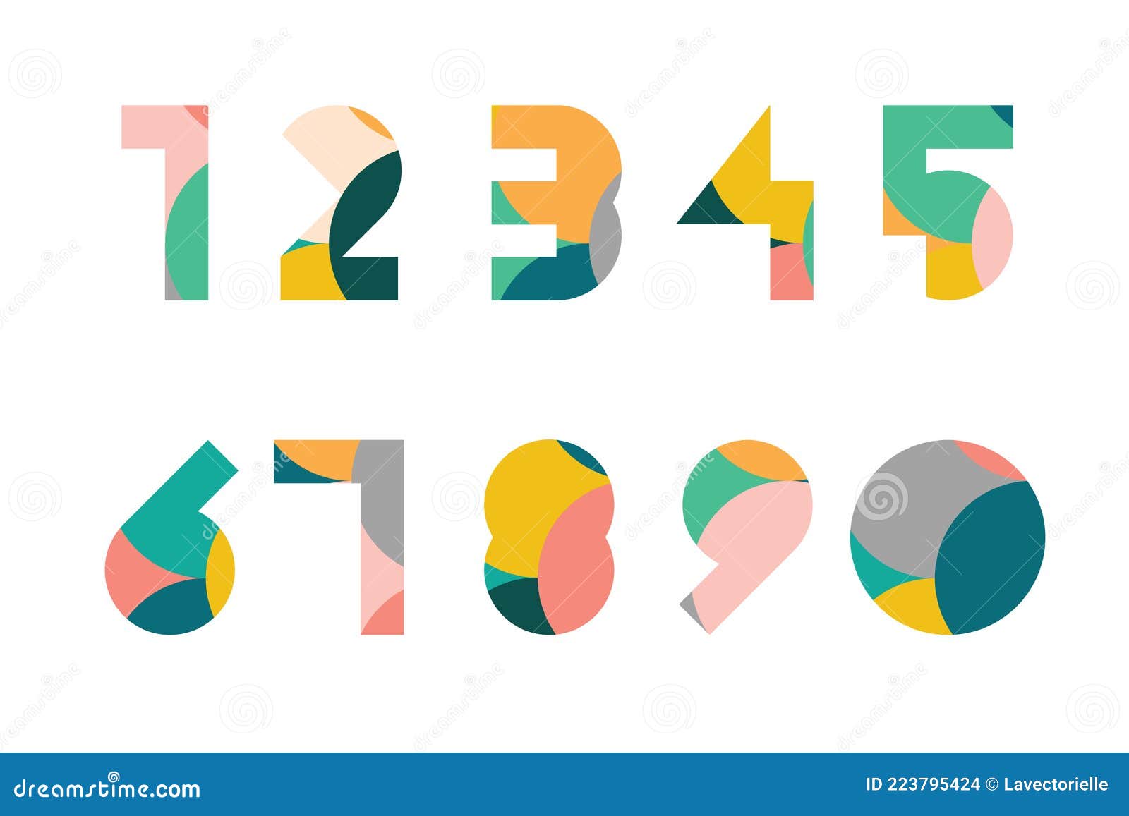 Colorful Display Numerals from 1 To 0 Stock Vector - Illustration of ...