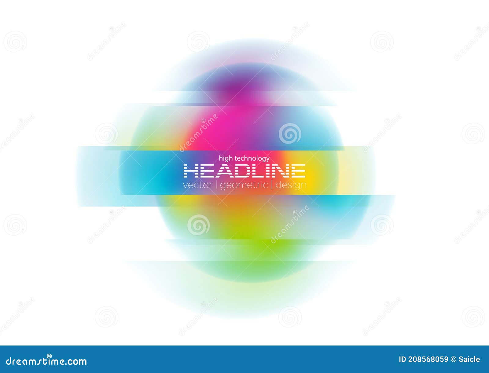 Colorful Distorted Circle Abstract Geometric Background Stock Vector ...