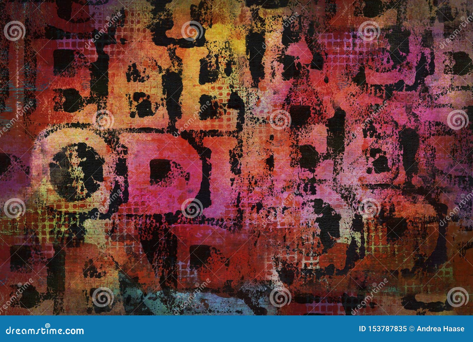 Colorful Distressed Text Fragment Texture Stock Illustration ...