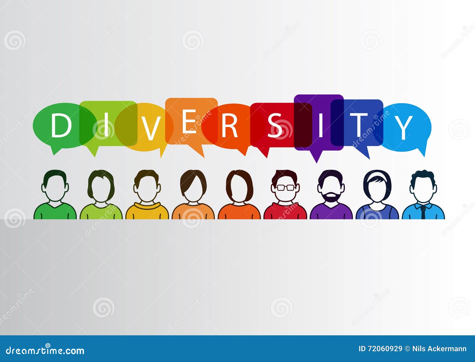 Colorful Diversity Background with Group of People and Text Stock ...