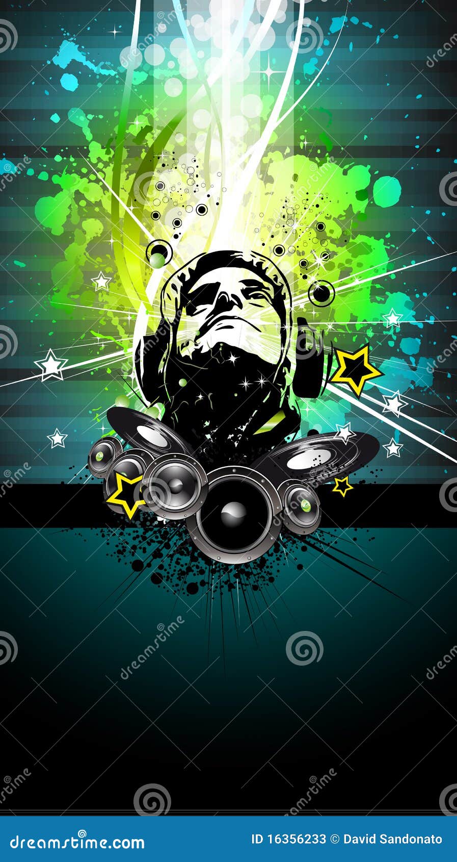 Colorful DJ Disco Flyer with Rainbow Colours Stock Vector ...