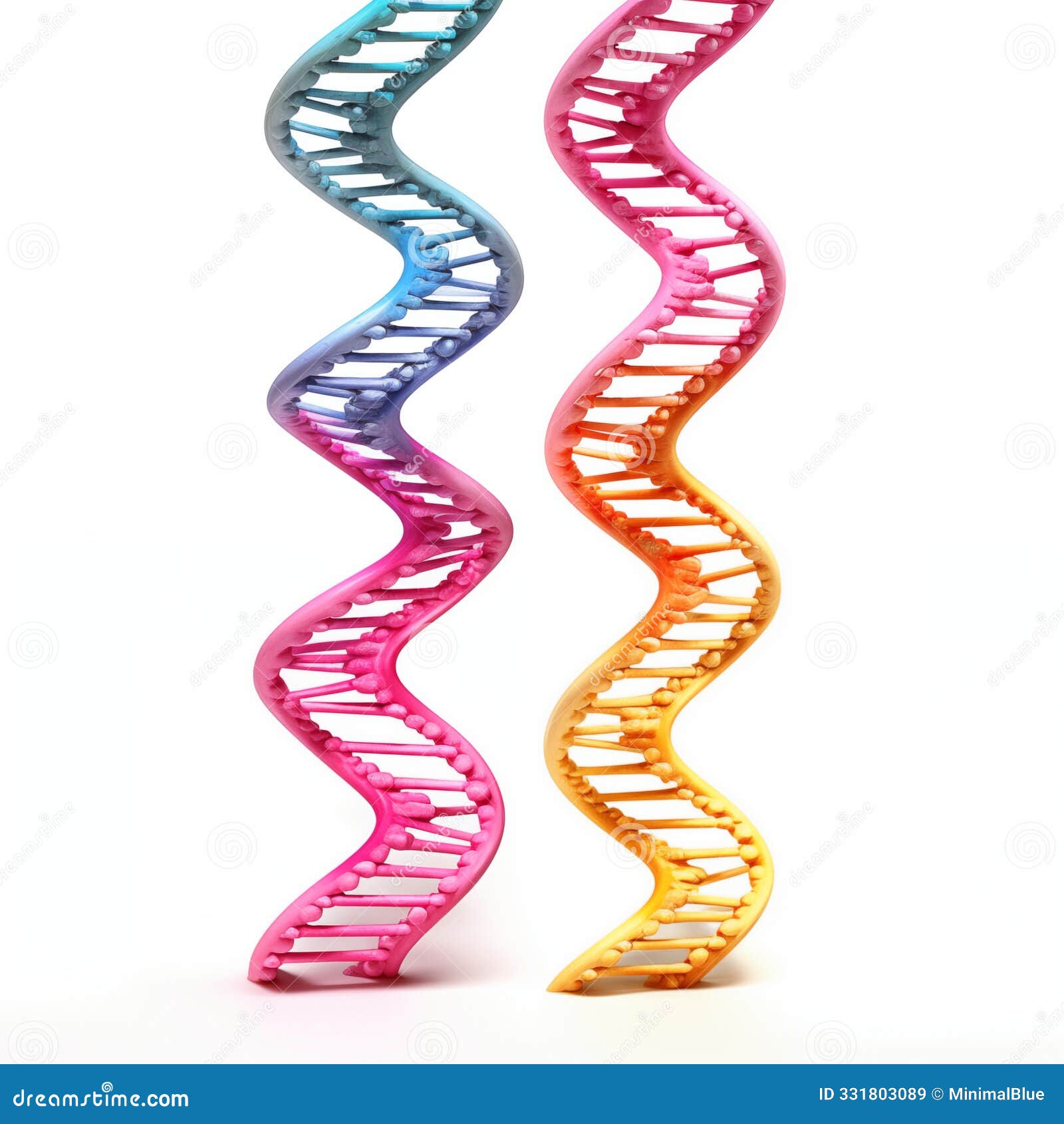 Colorful DNA Double Helix Illustration with a 3D Effect Stock ...