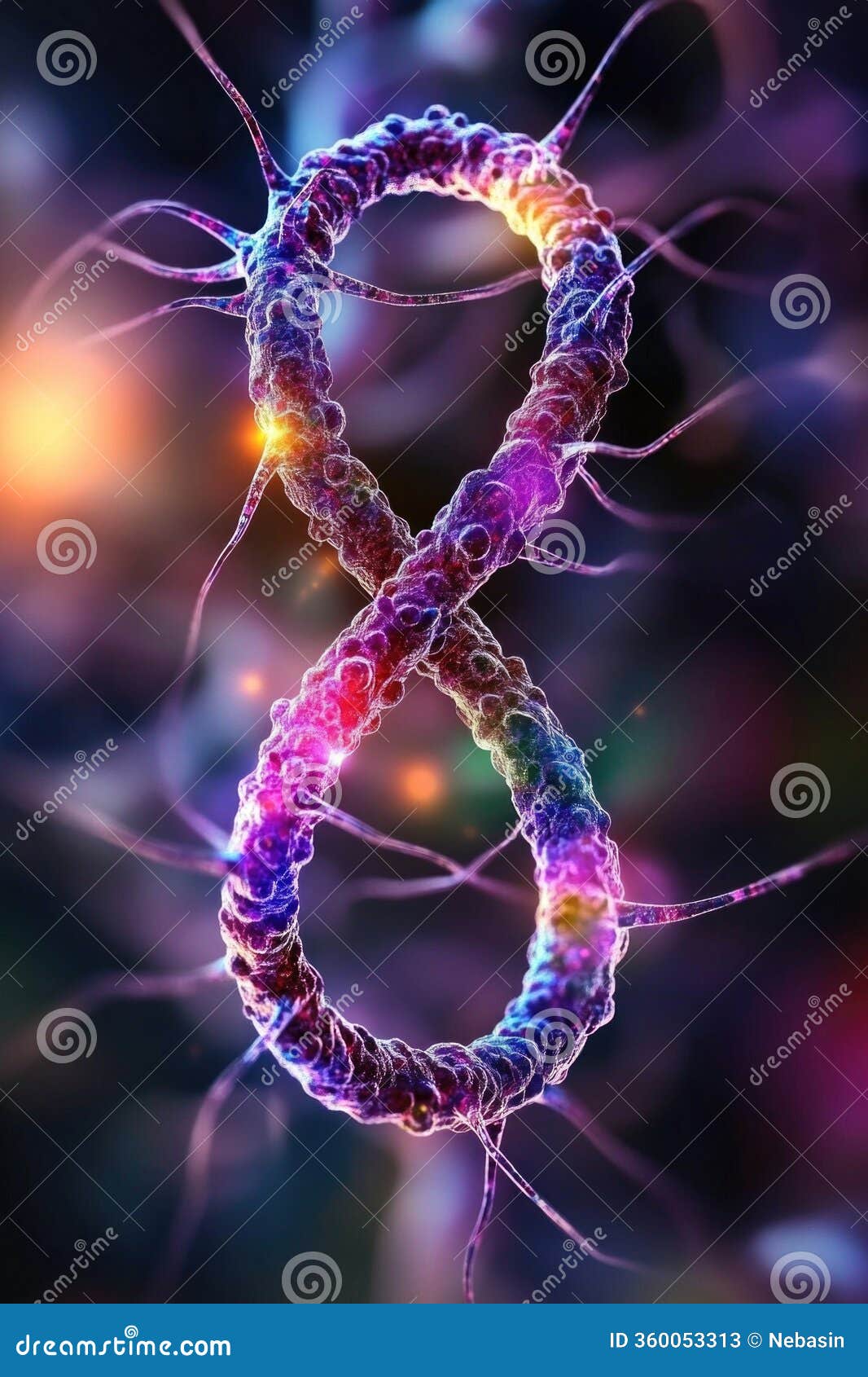 Glowing Neurons Firing And Wiring Together In A Neural Network Of Human ...