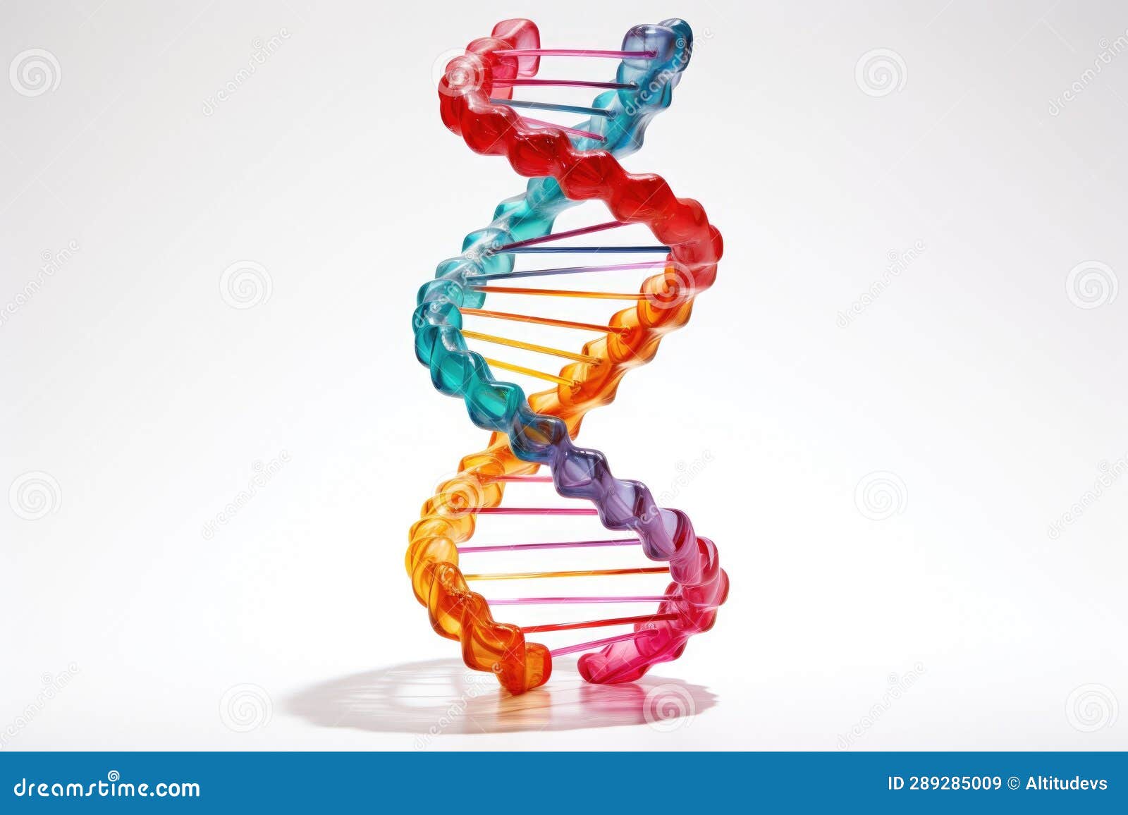 Colorful Dna Helix Model on a White Background Stock Image - Image of ...