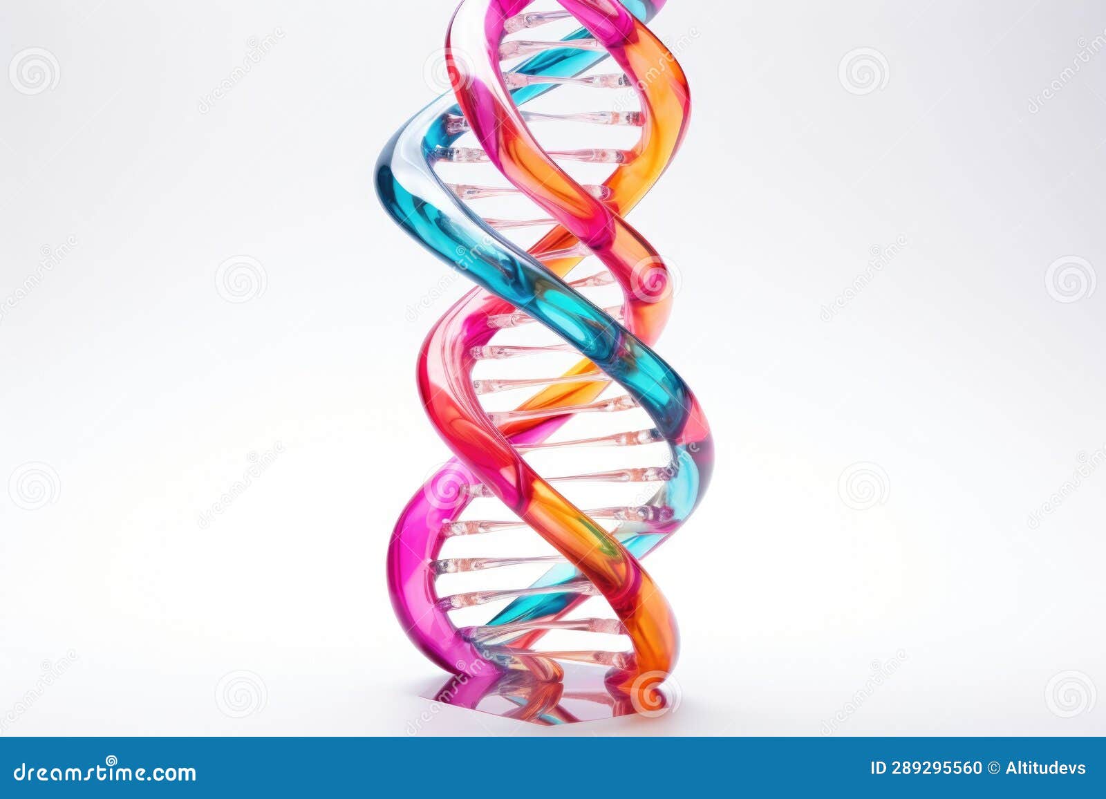 Colorful Dna Helix Model on a White Background Stock Photo - Image of ...