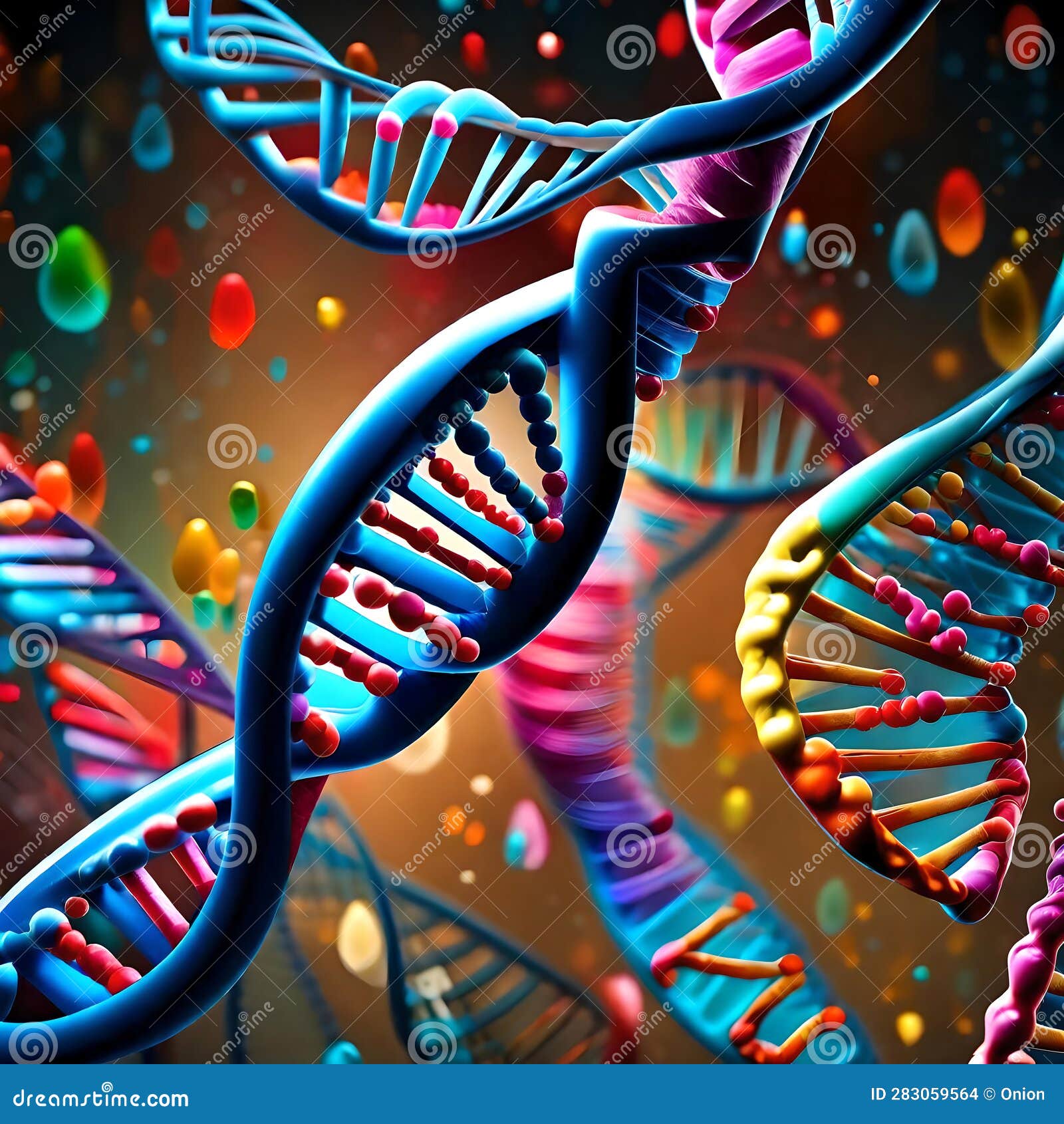 Colorful Dna - Ai Generated Image Stock Photo - Image of material ...