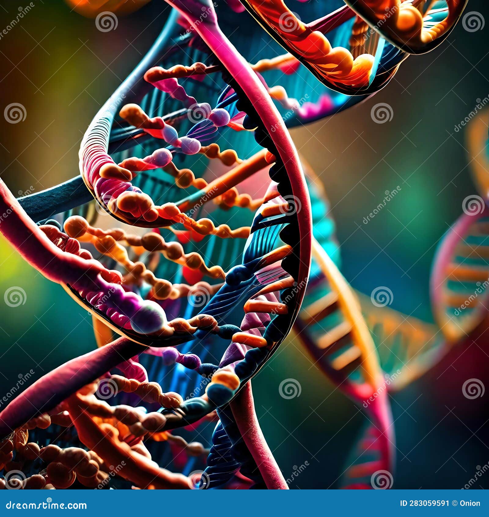 Colorful Dna - Ai Generated Image Stock Image - Image of helix, font ...