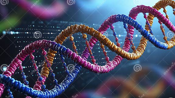 Colorful DNA Strands Represent Genetic Diversity and Biological ...