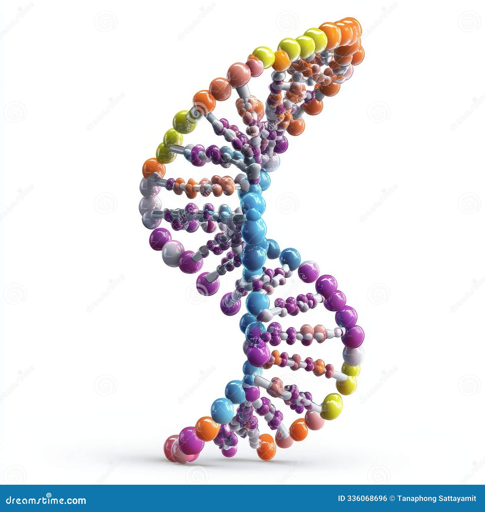 Colorful DNA Structure Clipart on White Background Stock Illustration ...