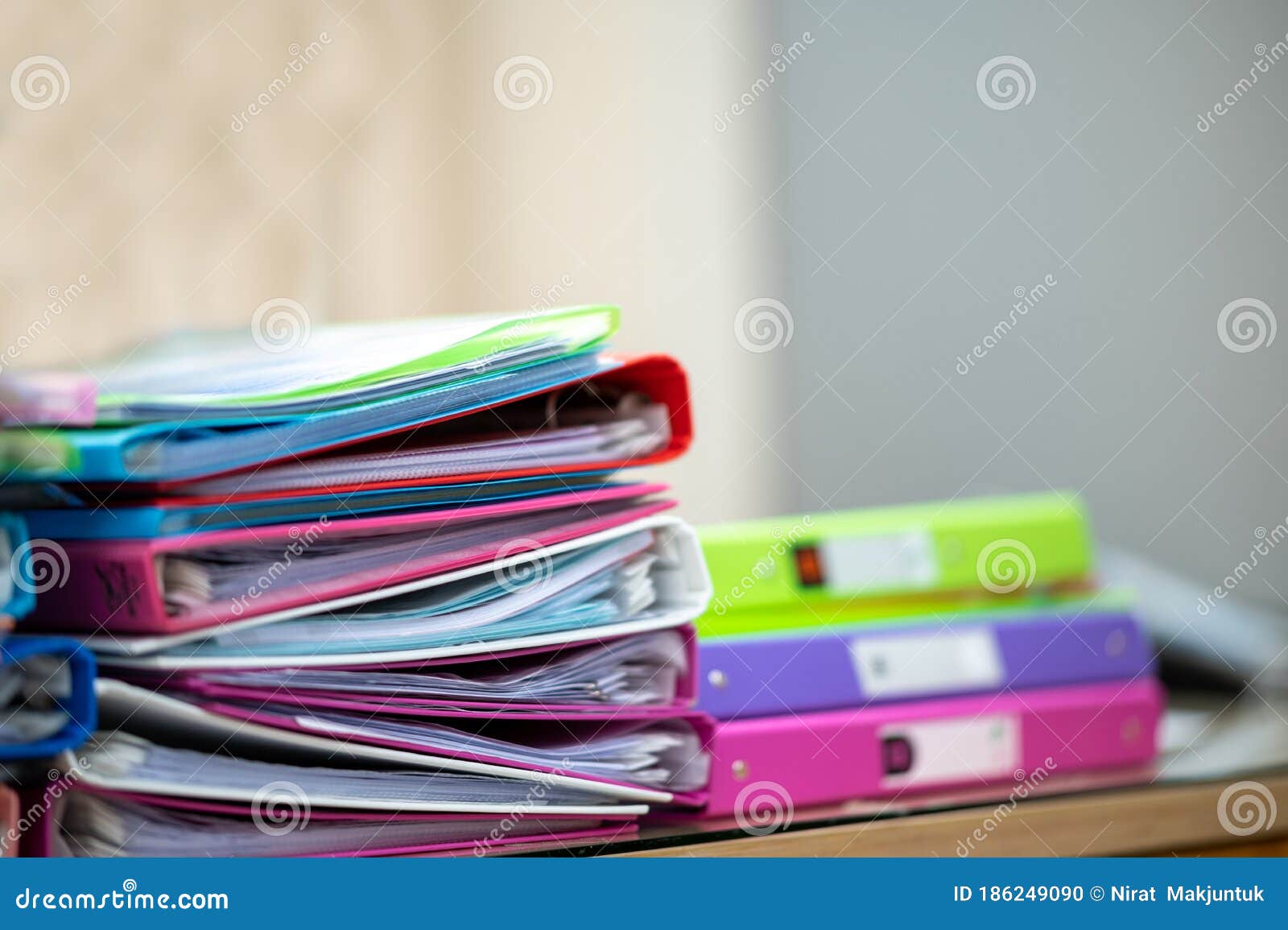 Colorful document files stock photo. Image of data, archive - 186249090
