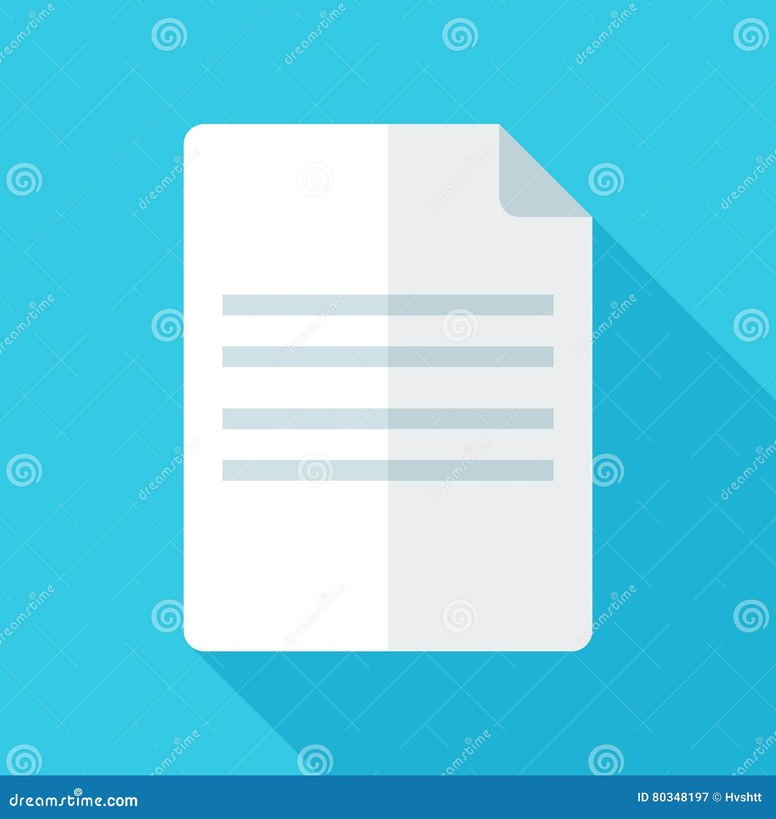 Colorful Document Icon in Modern Flat Style with Long Shadow. Vector ...