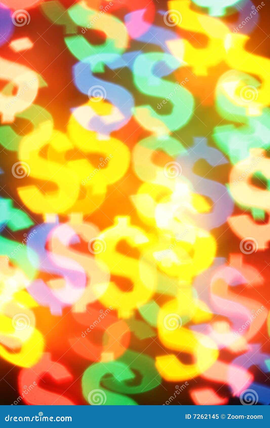 Colorful dollar symbols stock image. Image of business - 7262145