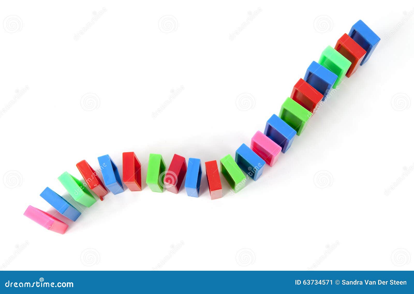 Colorful Domino Bricks Row Stock Photos - Free & Royalty-Free Stock ...