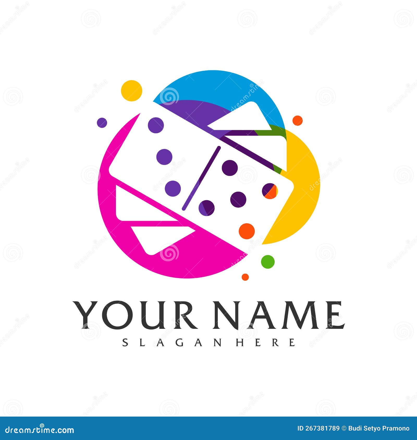 Colorful Domino Logo Vector Template, Creative Domino Logo Design ...