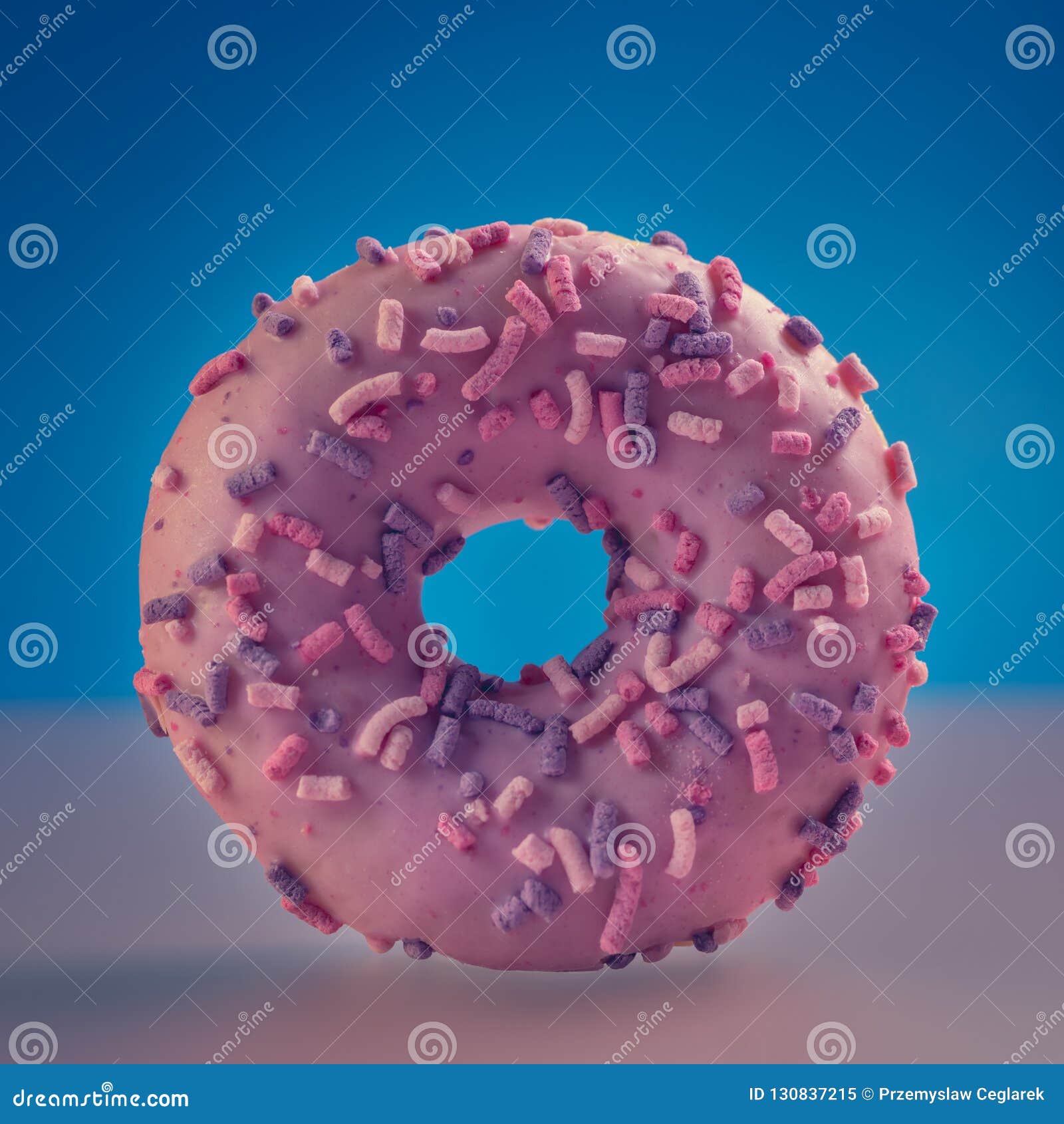 Colorful donut stock image. Image of bakery, pink, icing - 130837215