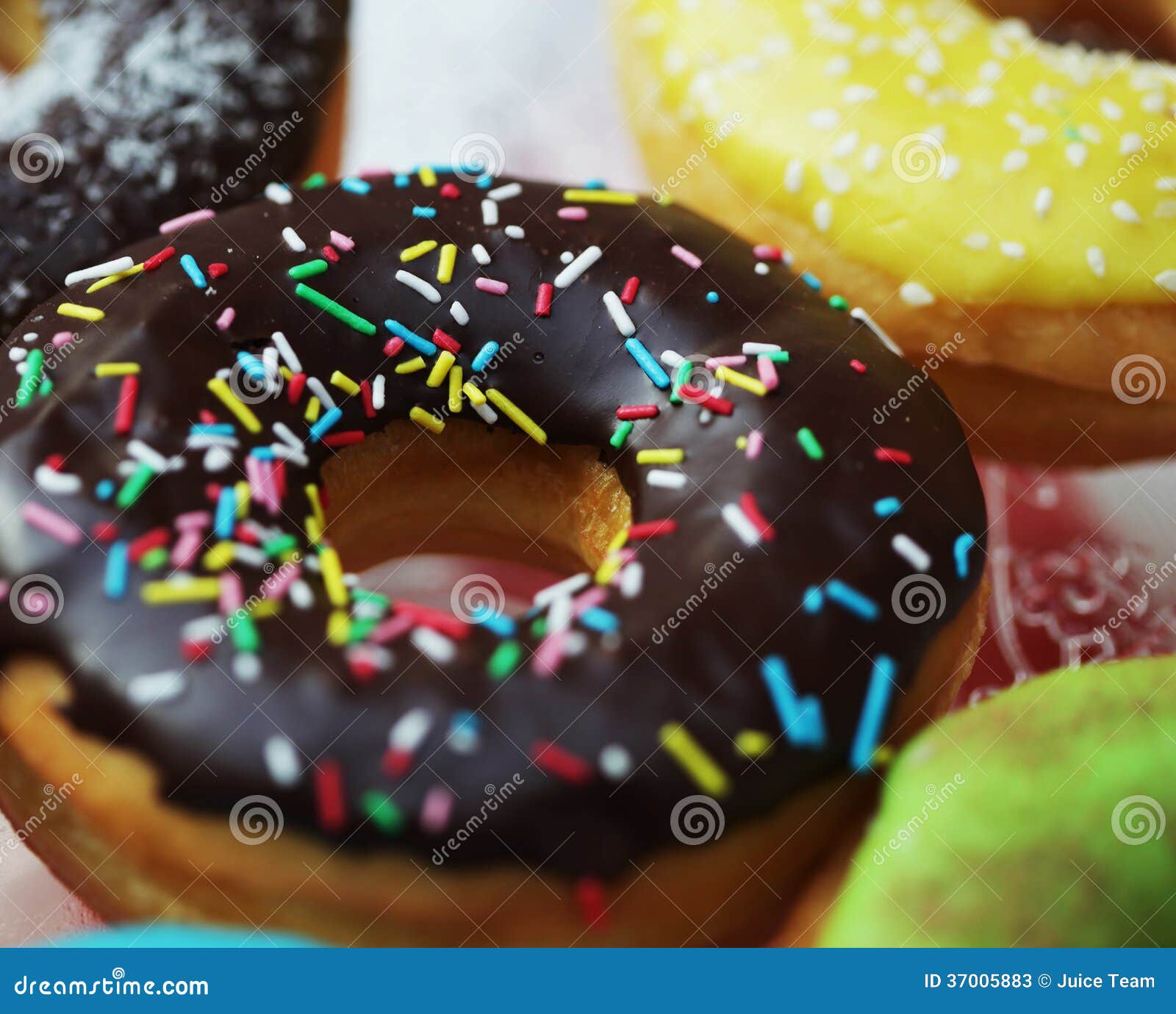 Colorful donuts stock image. Image of junk, baked, cake - 37005883