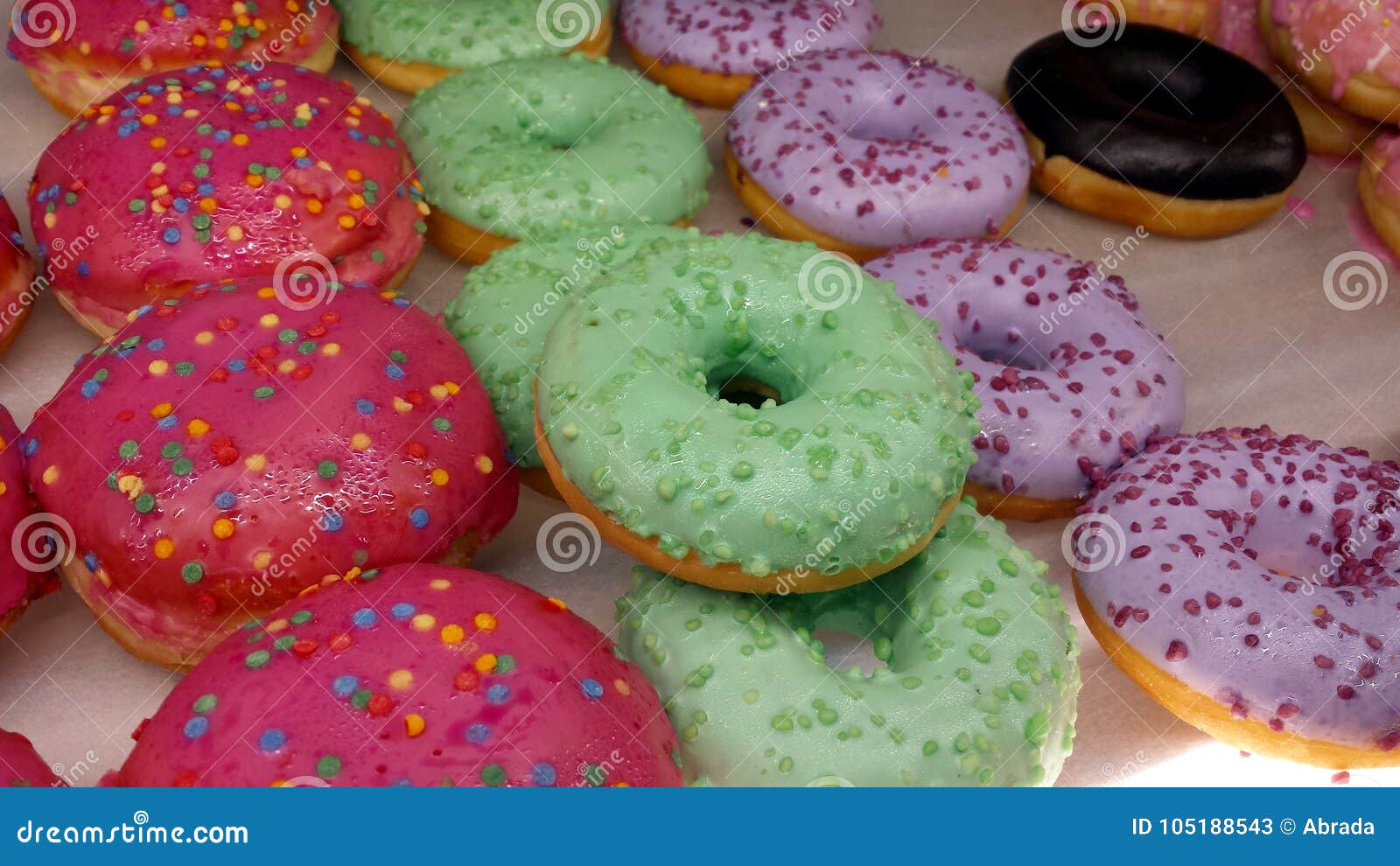 Colorful donuts stock image. Image of donuts, appetizer - 105188543