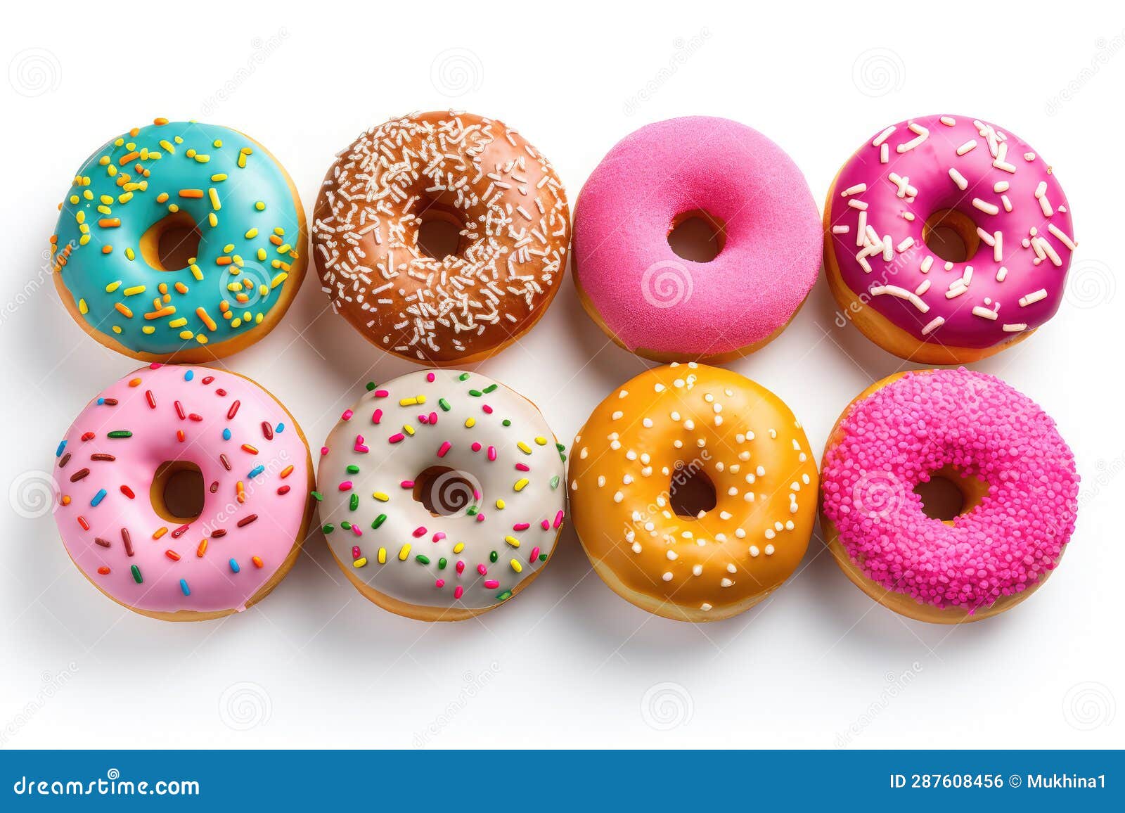 Colorful Donuts. Generative AI Technology Stock Illustration ...