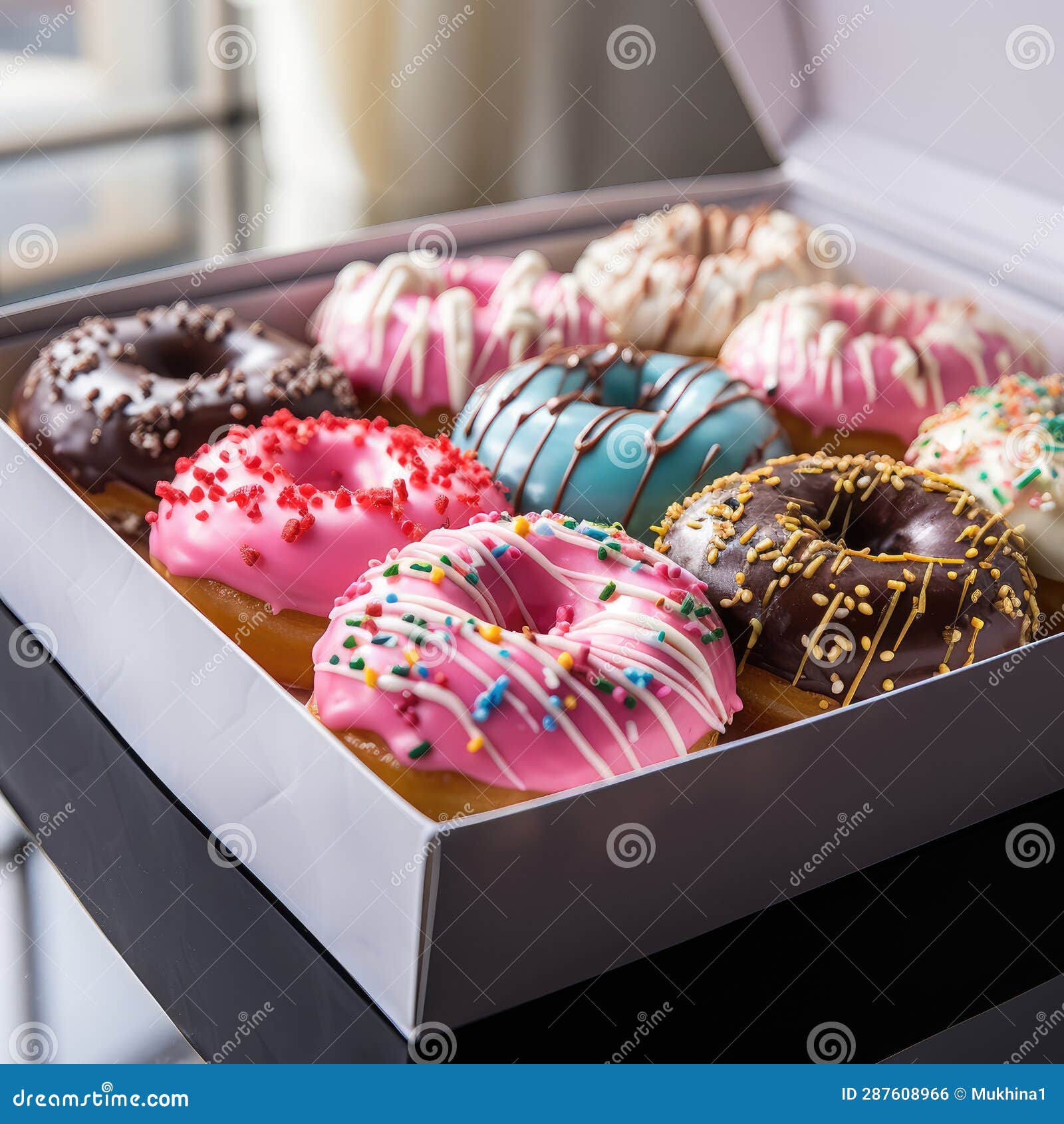 Colorful Donuts. Generative AI Technology Stock Illustration ...