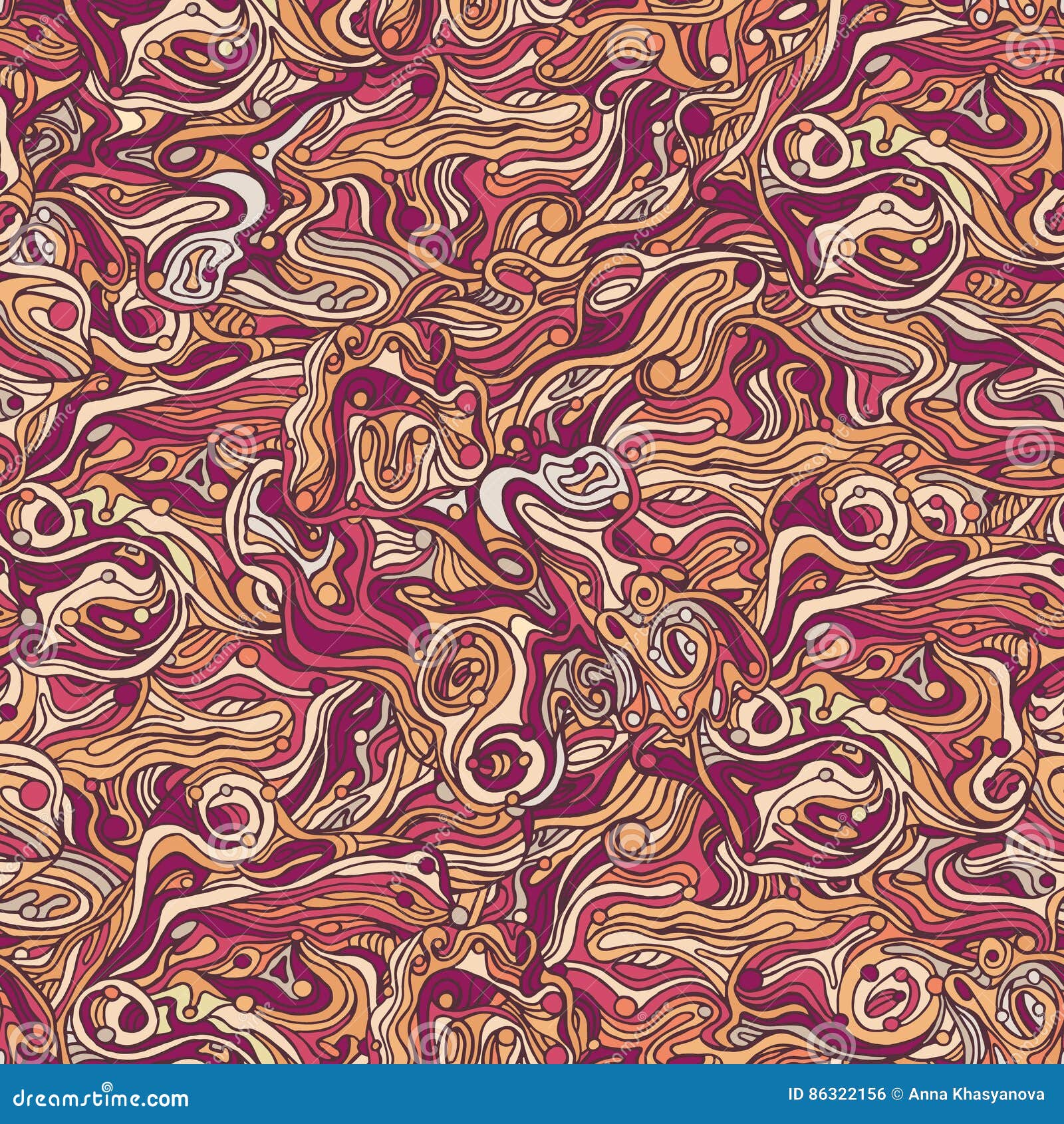 Colorful Doodle Abstract Seamless Pattern. Stock Illustration ...