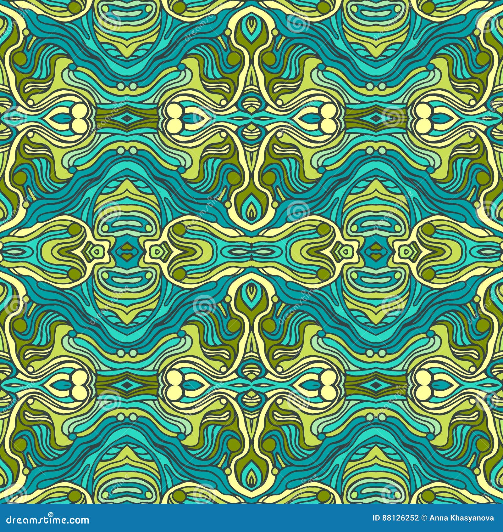 Colorful Doodle Abstract Seamless Pattern. Stock Illustration ...