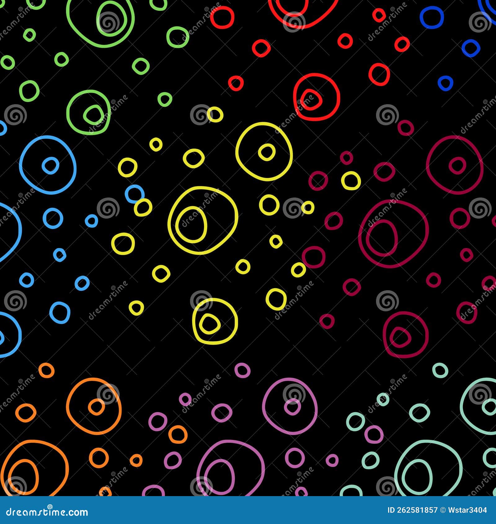 Colorful Doodle Line Circle Funny Fizzy Bubble Pattern Stock Vector ...