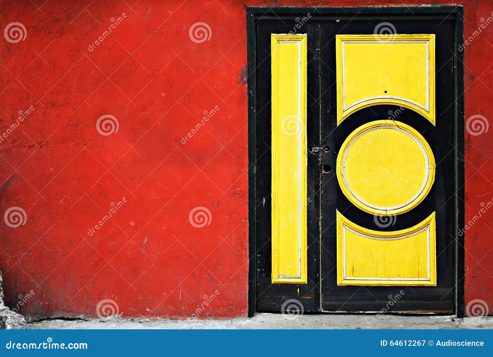 Colorful Door with Simple Geometric Design Stock Image - Image of ...