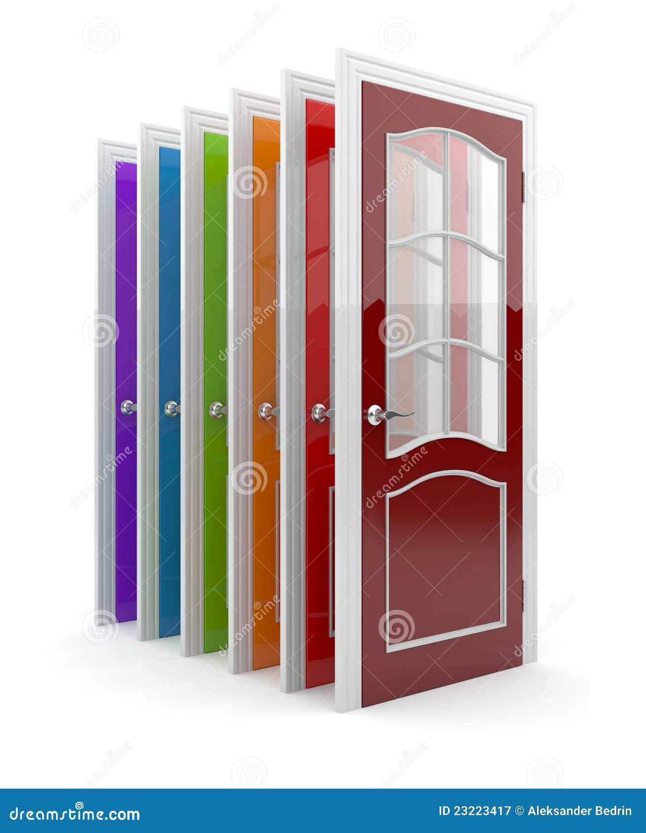 Colorful Doors To The Future: A Vibrant Digital Painting Stock ...