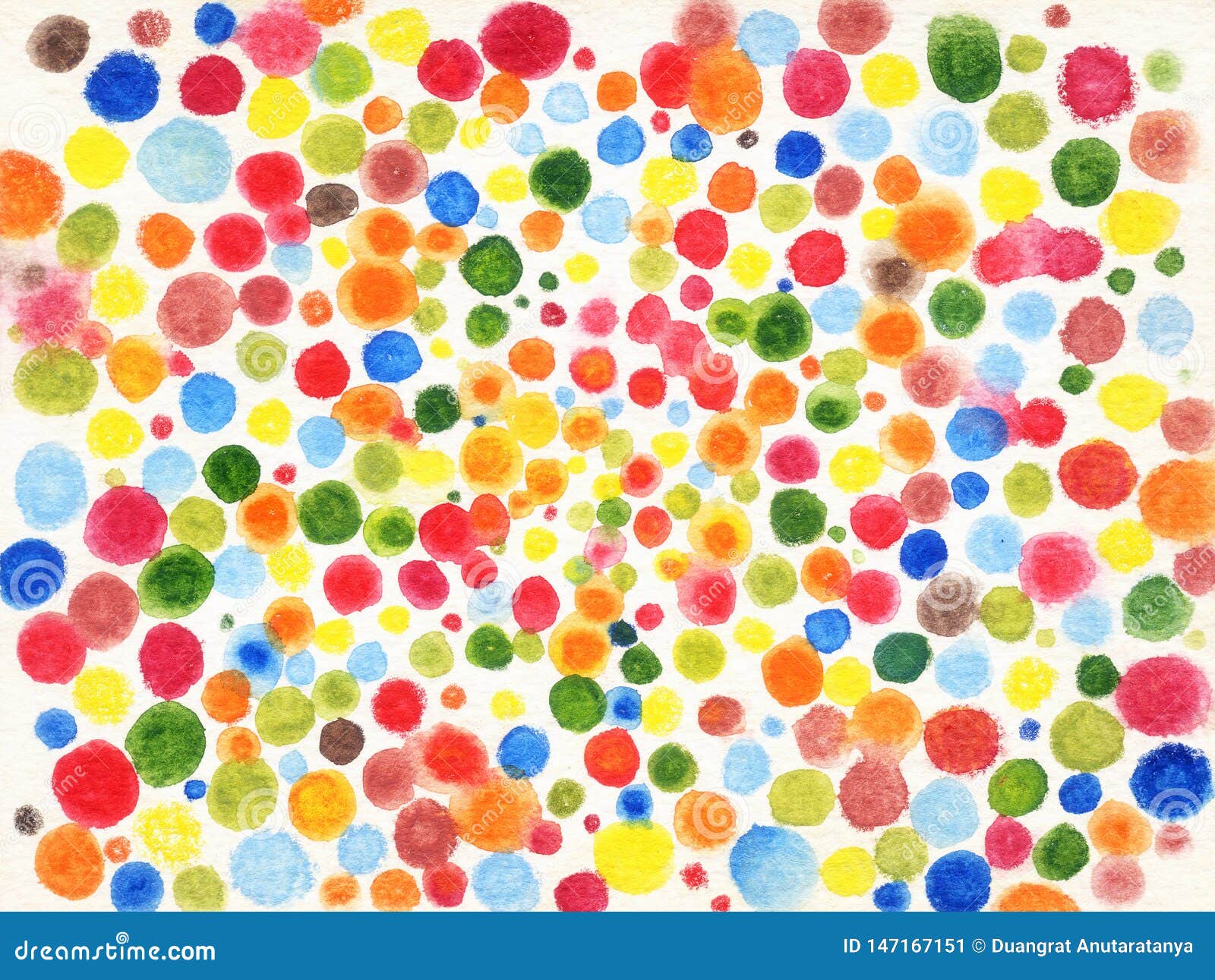 Colorful Dot by Water Color on White Background Stock Illustration ...