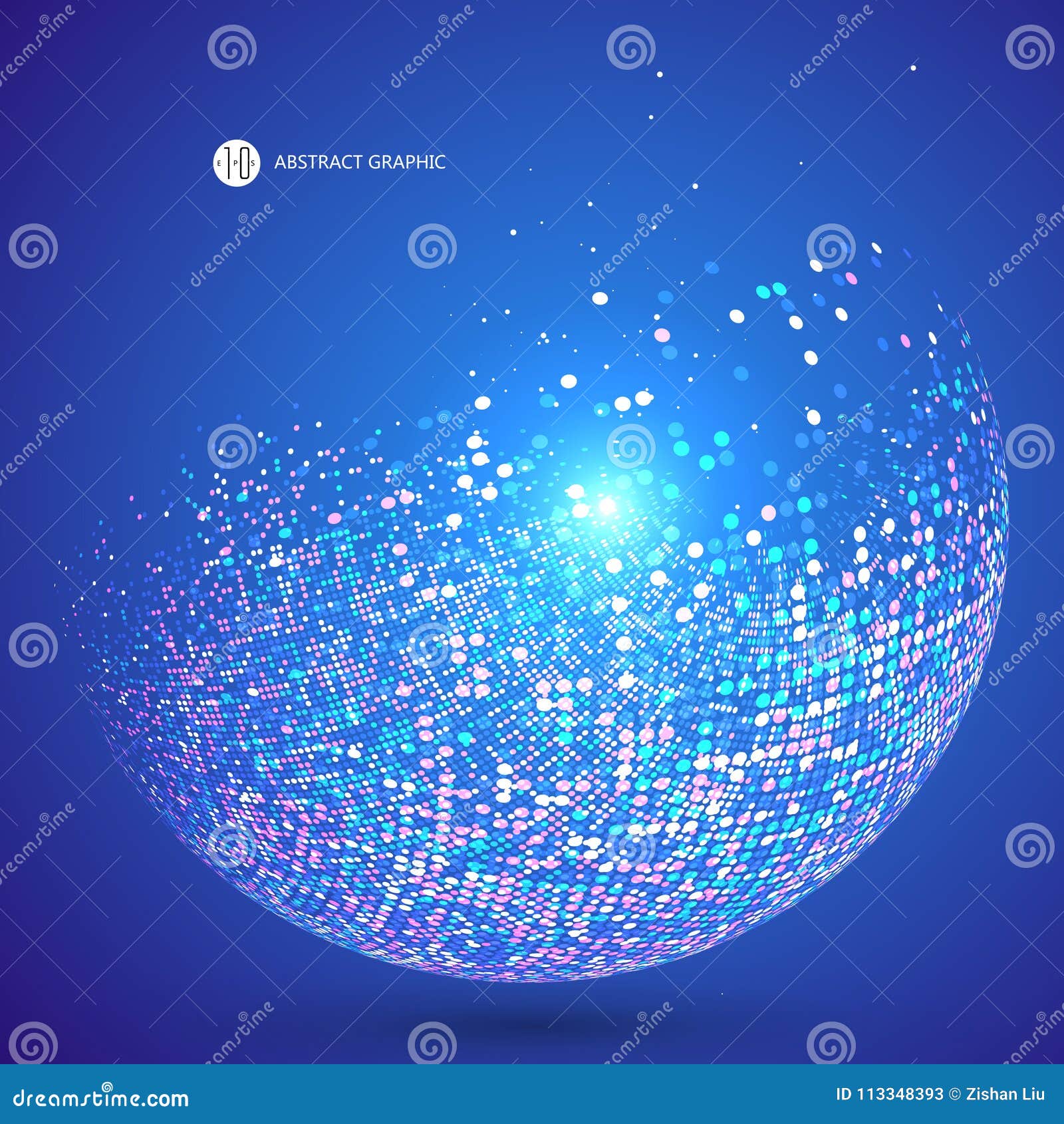 Colorful Dots Abstract Sphere, Science and Technology Vector Ill Stock ...