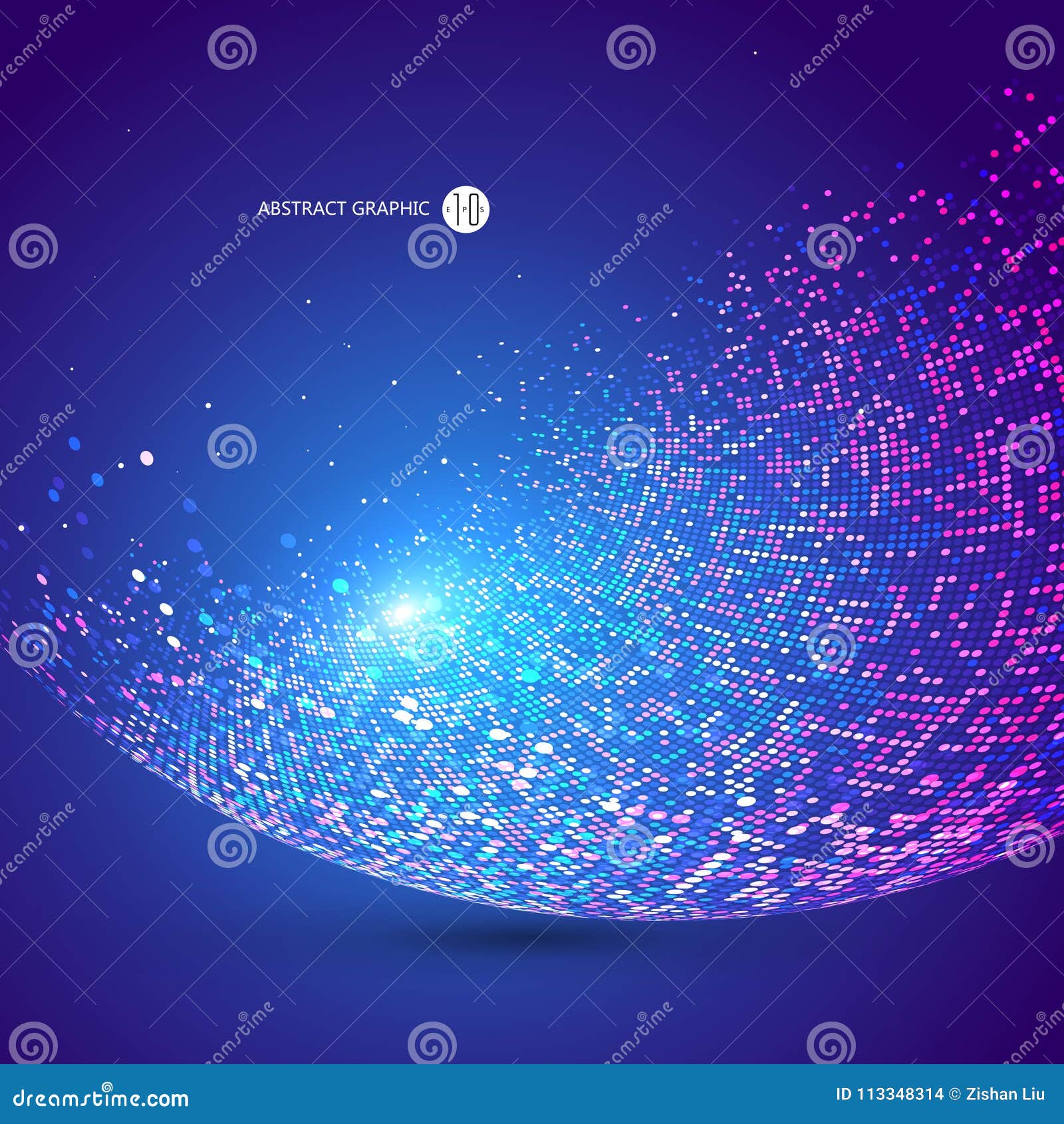 Colorful Dots Abstract Sphere, Science and Technology Vector Ill Stock ...