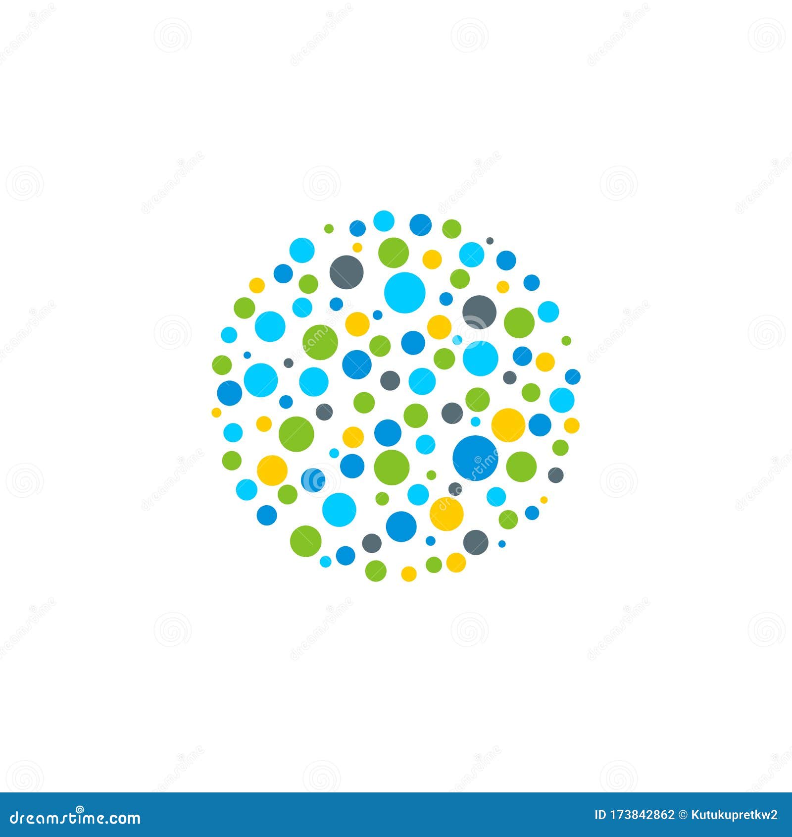 Colorful Dots Circle Shape Logo Template Illustration Design. Vector ...