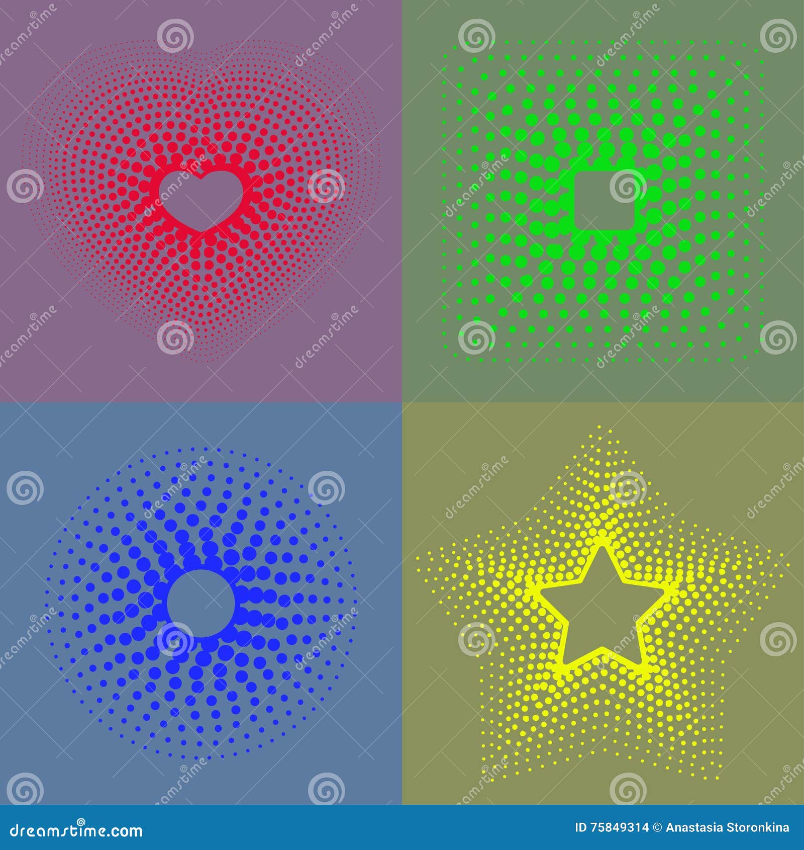 Colorful Dots Geometry Figures Stock Vector - Illustration of green ...