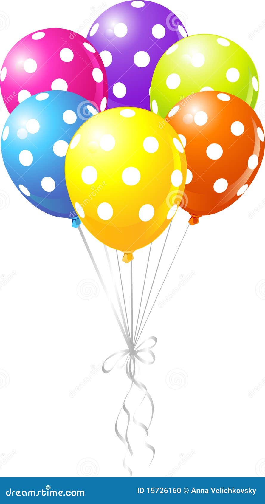 Colorful Dotted Balloons stock vector. Illustration of latex - 15726160