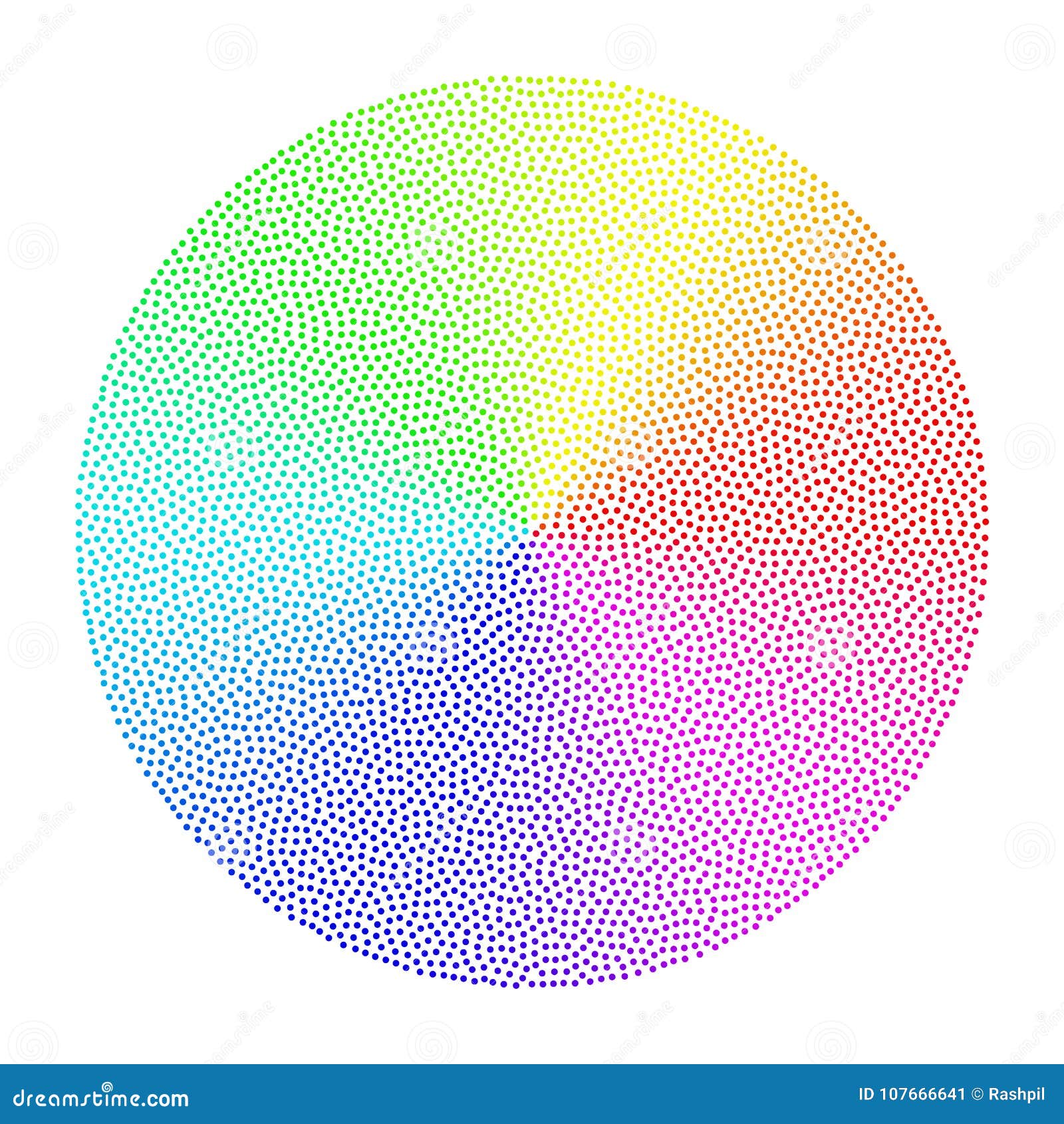 Colorful Dotted Conical Gradient Circle Stock Illustration ...