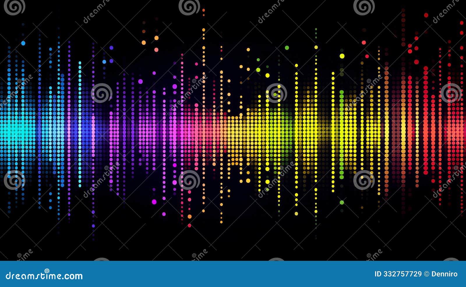 Colorful Dotted Sound Waves Stock Illustration - Illustration of ...