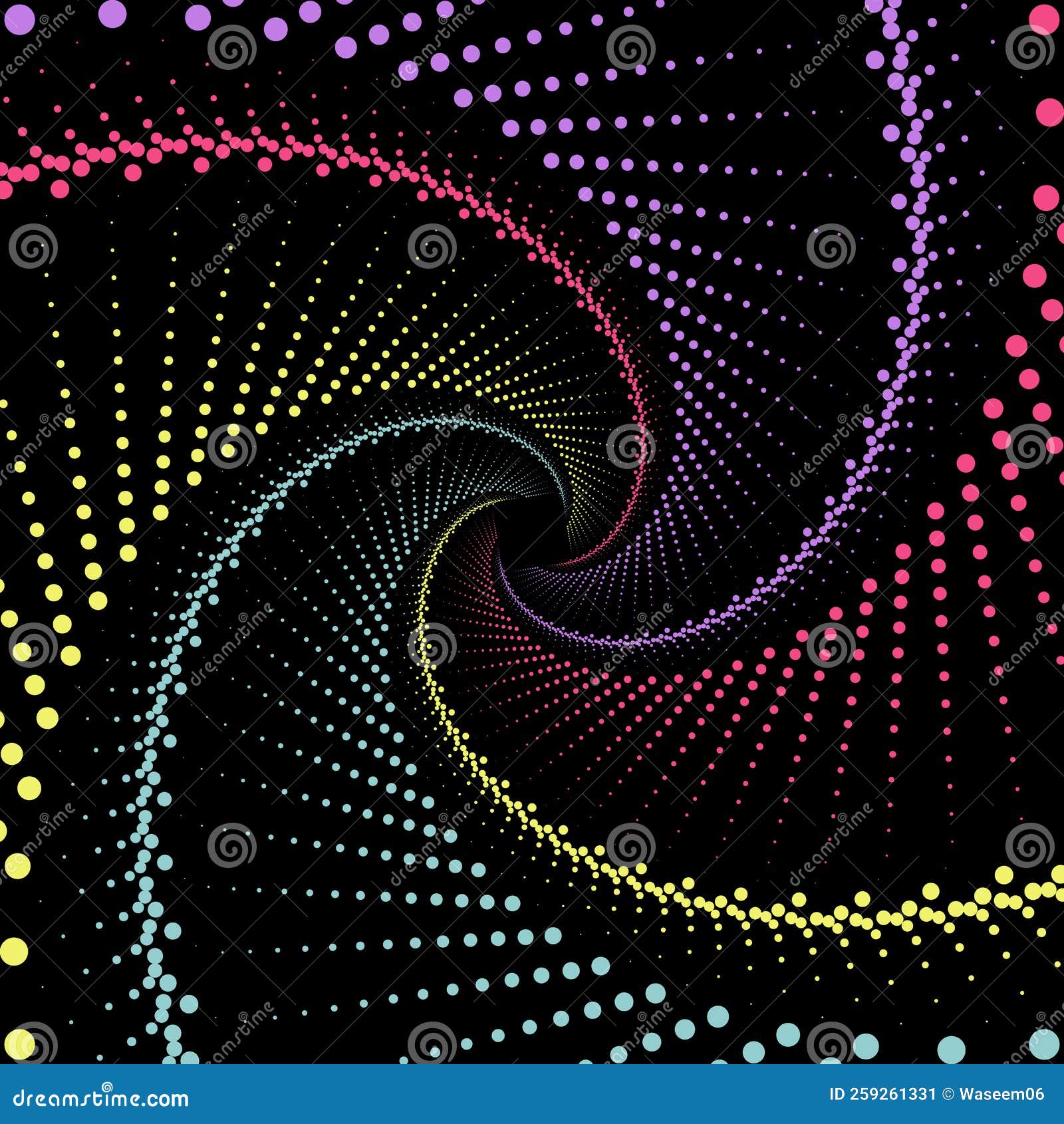 Colorful Dotted Square Swirl Pattern Background Stock Vector ...