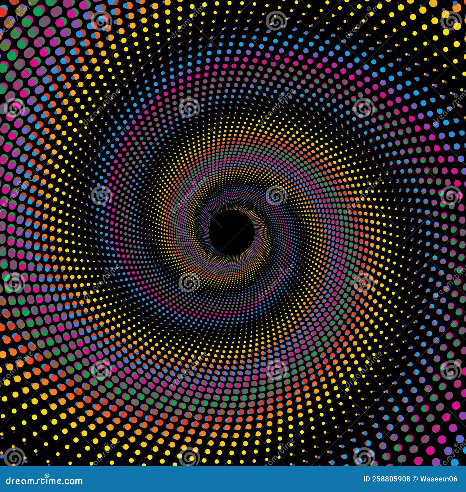 Colorful Dotted Swirl Vector Background Stock Vector - Illustration of ...